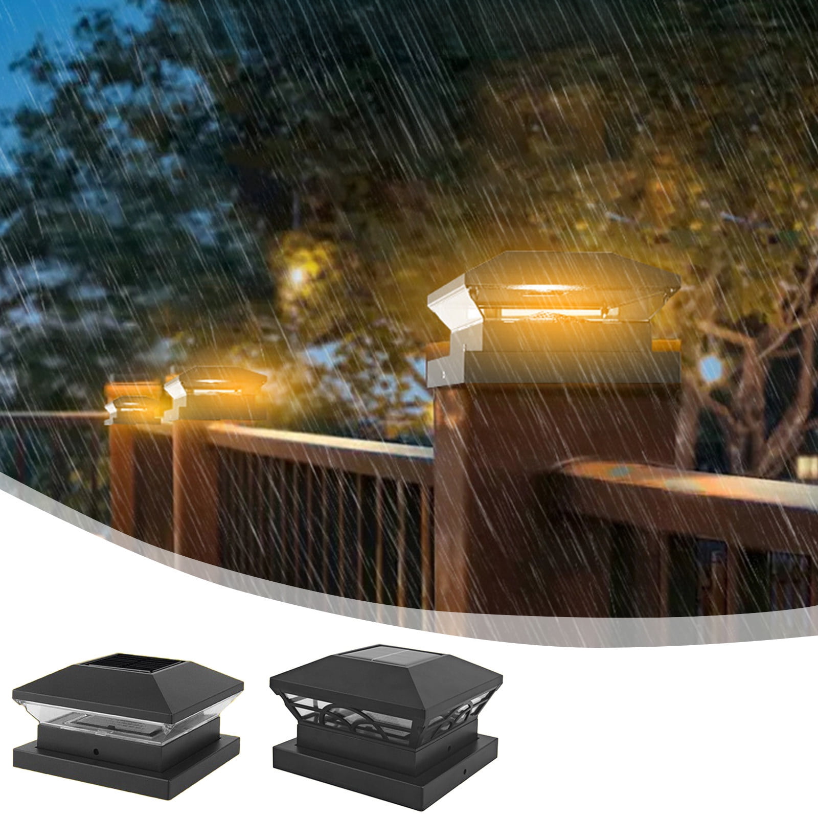 Kcavykas Savings Solar Post Lights Garden Solar Column Lights with ...