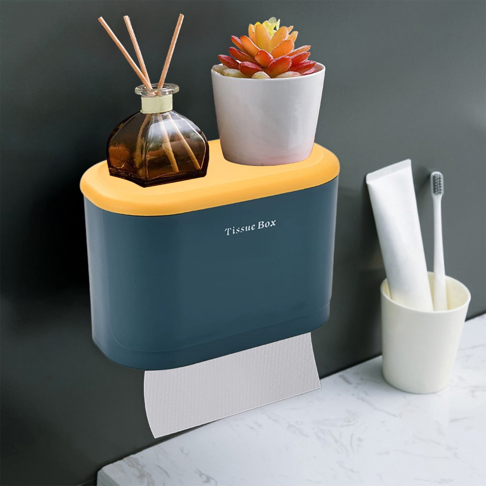Kcavykas Scandinavian Composite Tissue Box with Drawer, Stylish Napkin ...
