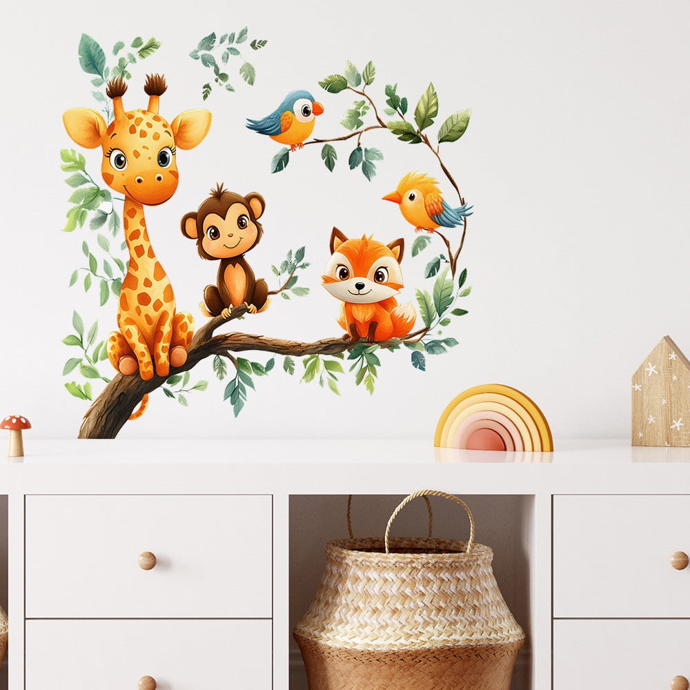 Kcavykas Tree Branches and Animals Wall Art | Bedroom & Living Room ...