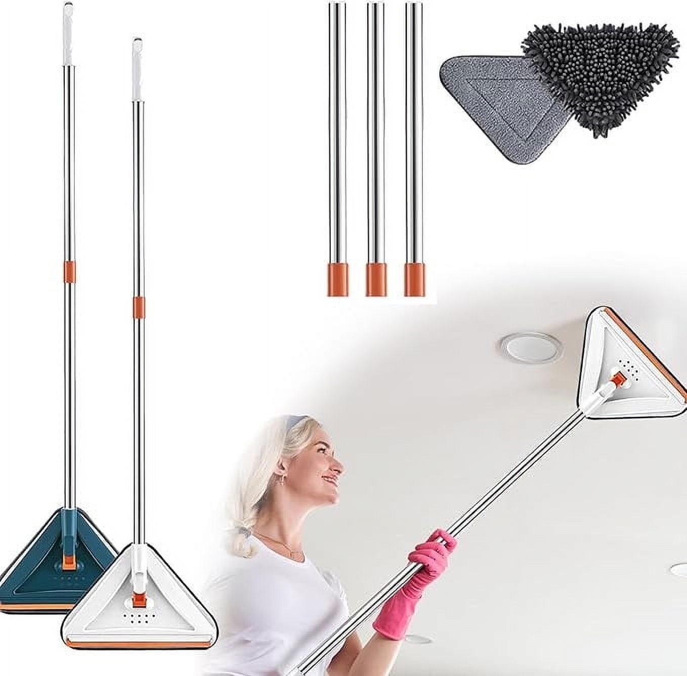 Kcavykas Wall Cleaner Mop with Long Handle 360 Rotatable Cleaning Mop ...