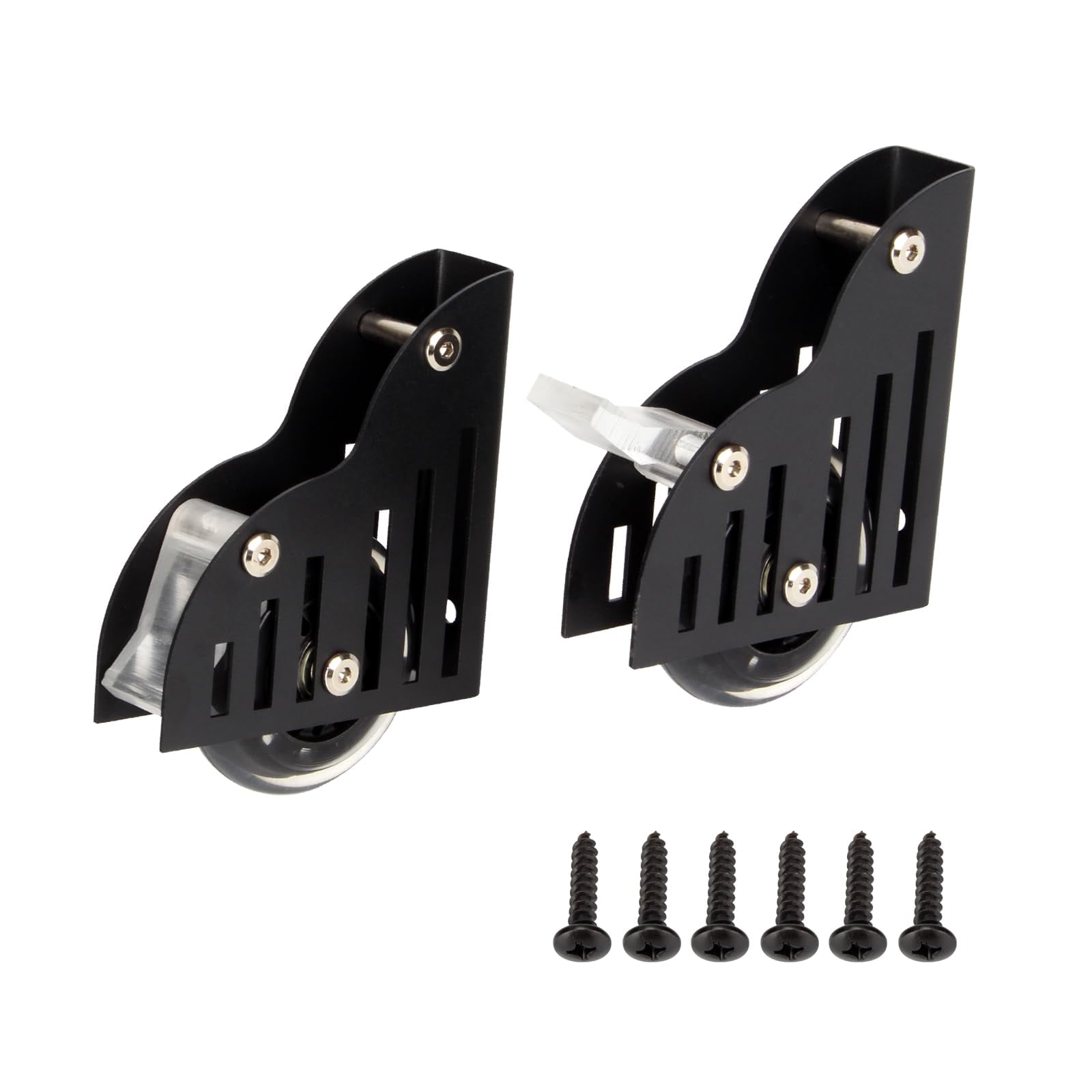 Kcgani 2 Pcs Heavy Duty Sliding Library Ladder Roller with Brake ...