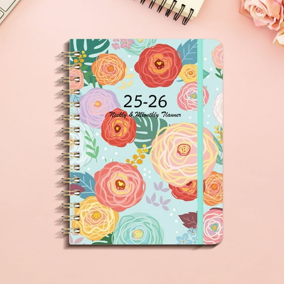 Kchsji 2025 Personalized Weekly Monthly Planner Flower Schedule English ...