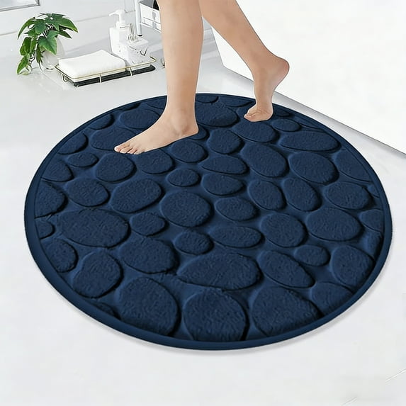 Kchsji 31.4IN Memory Foam Bath Mat Cobblestone Bathroom Rug Super Soft ...