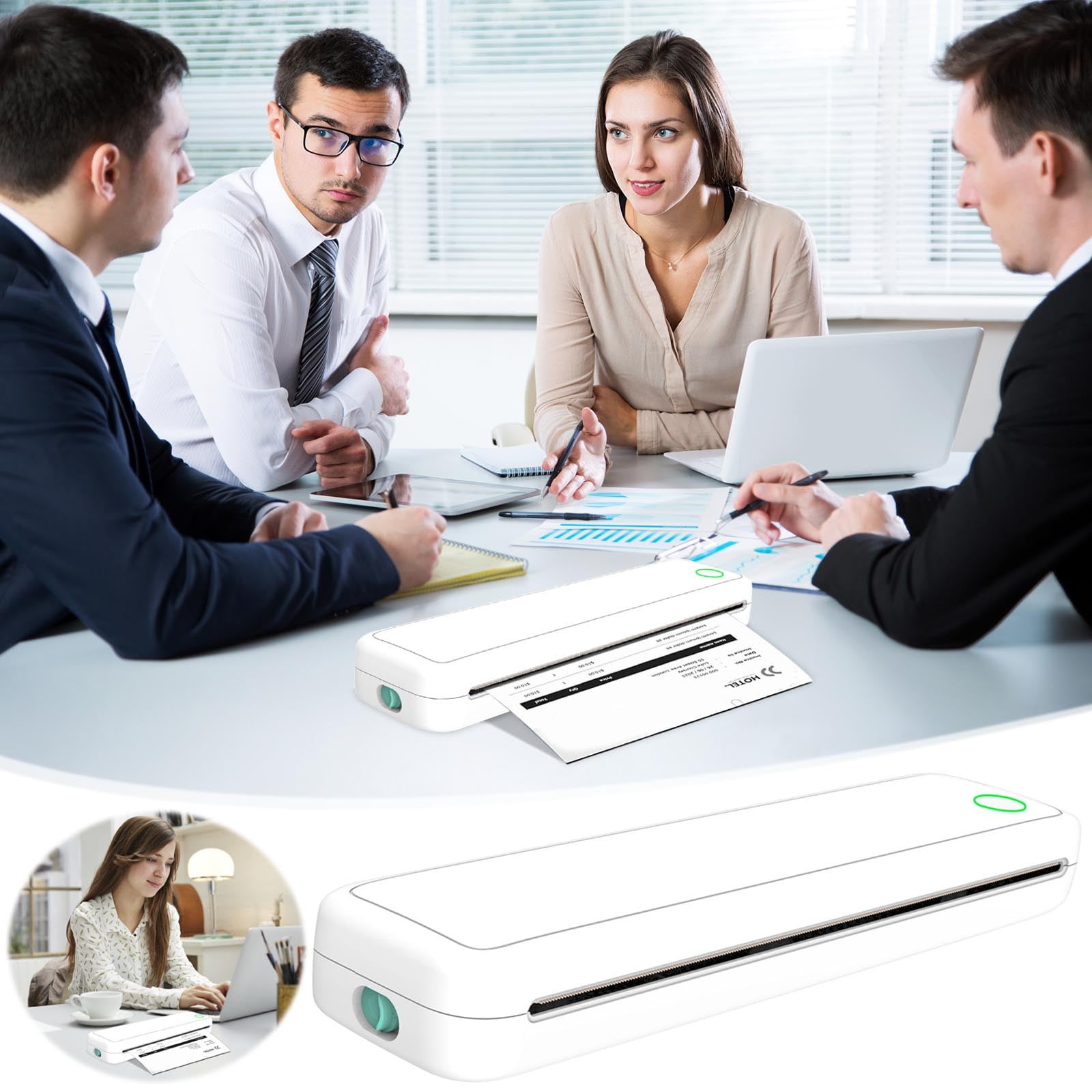 Kchsji A4 High-Definition Wide Format Thermal Printer Ink-Free ...