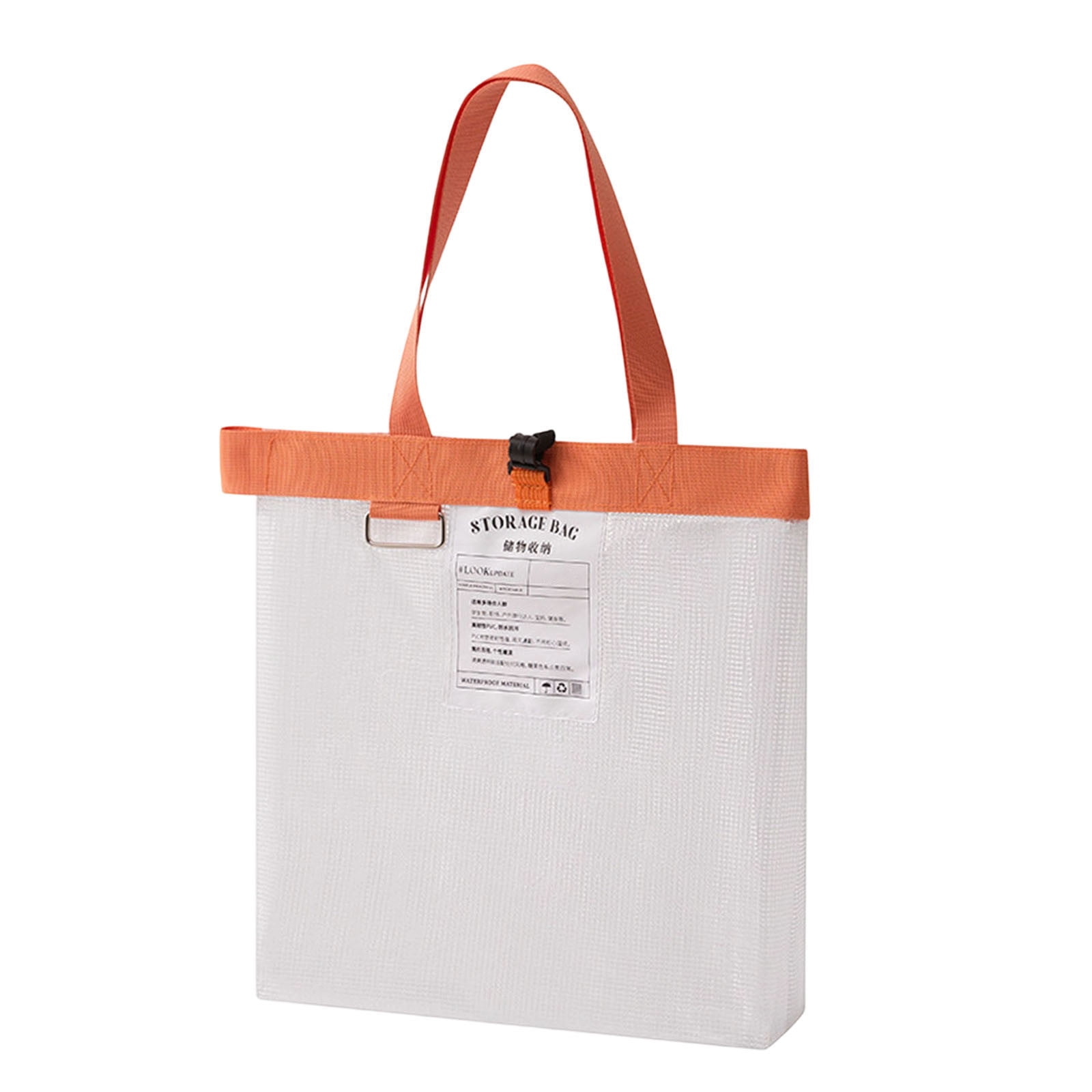 Kchsji Back-To-Schools Large Transparent Waterproof Tote Clear Mesh ...