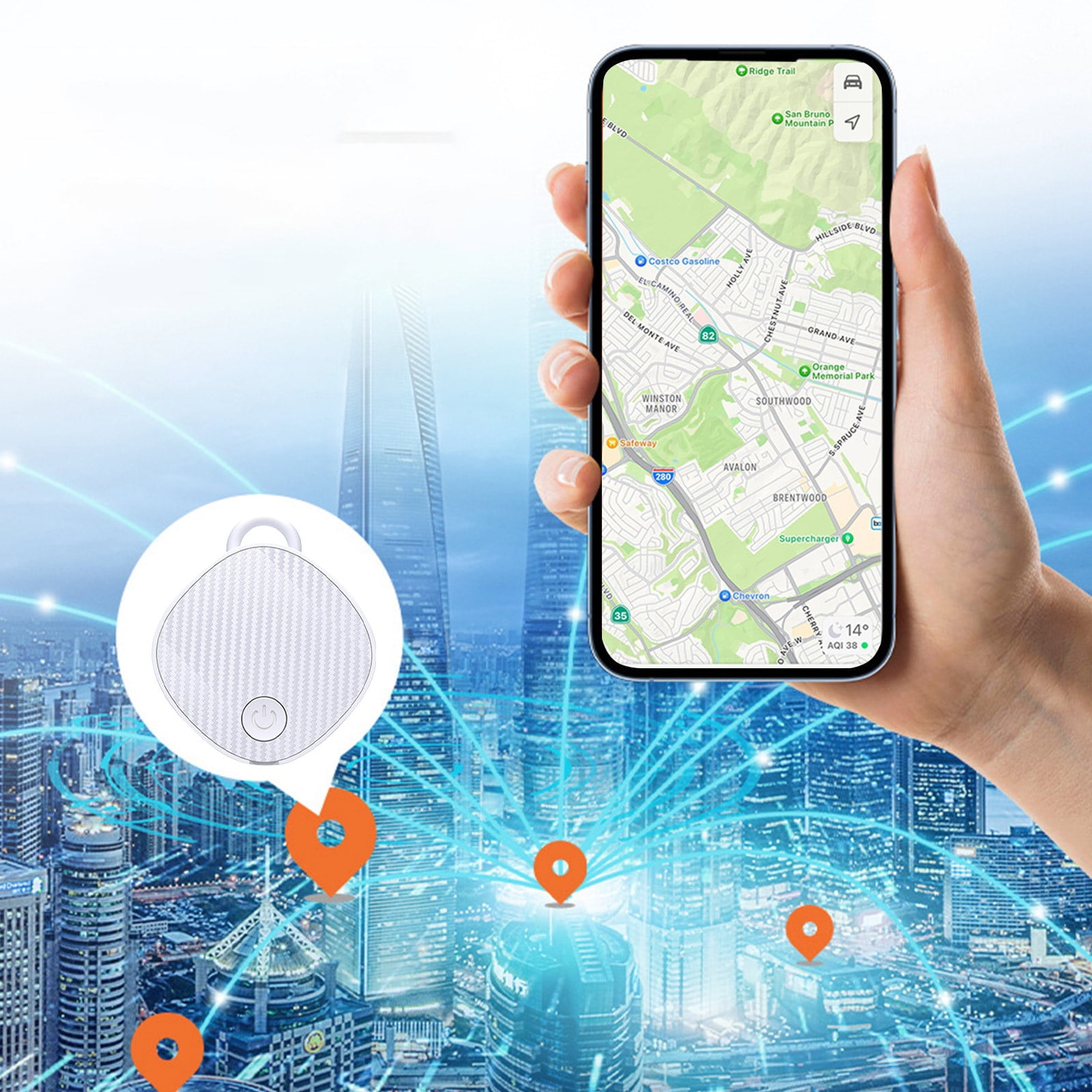 Kchsji Bluetooth Key Locator Tracker Wireless Anti-Lost Device Long ...