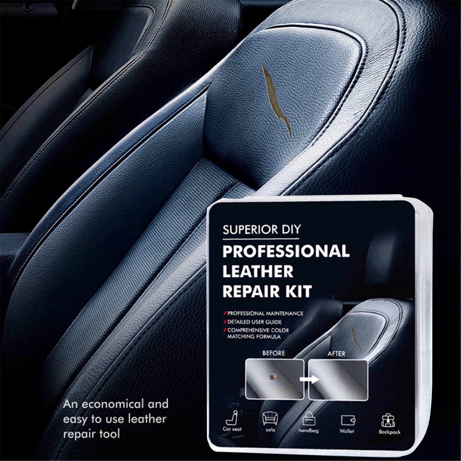 Kchsji Car Leather Repair Cream, Restoration Kit for Seats, Sofas ...