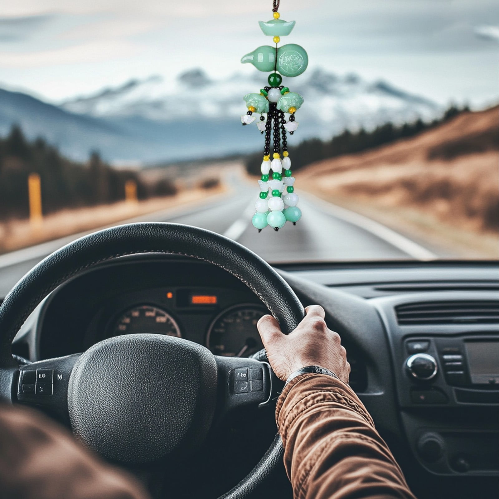 Kchsji Car Pendant Interior Decoration, Safe Flower Rearview Mirror ...