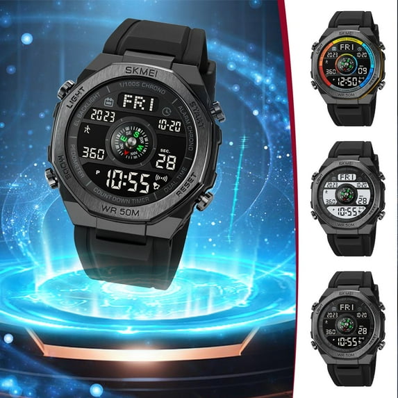 Kchsji Digital Sports Watch Waterproof Multifunction Outdoor Wristwatch ...