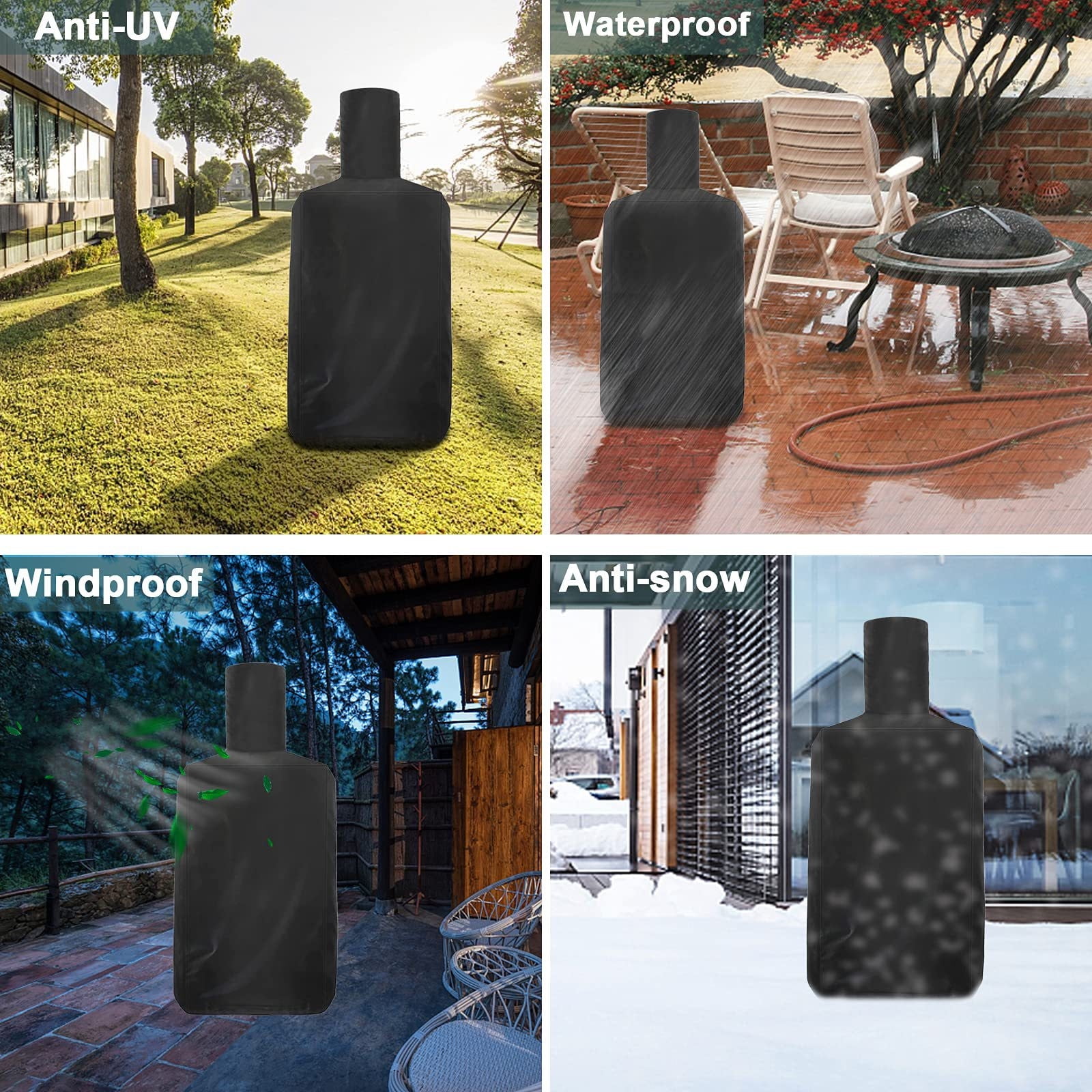 Kchsji Heavy Duty 600D Pizza Oven Cover, Weatherproof, UV-Resistant ...