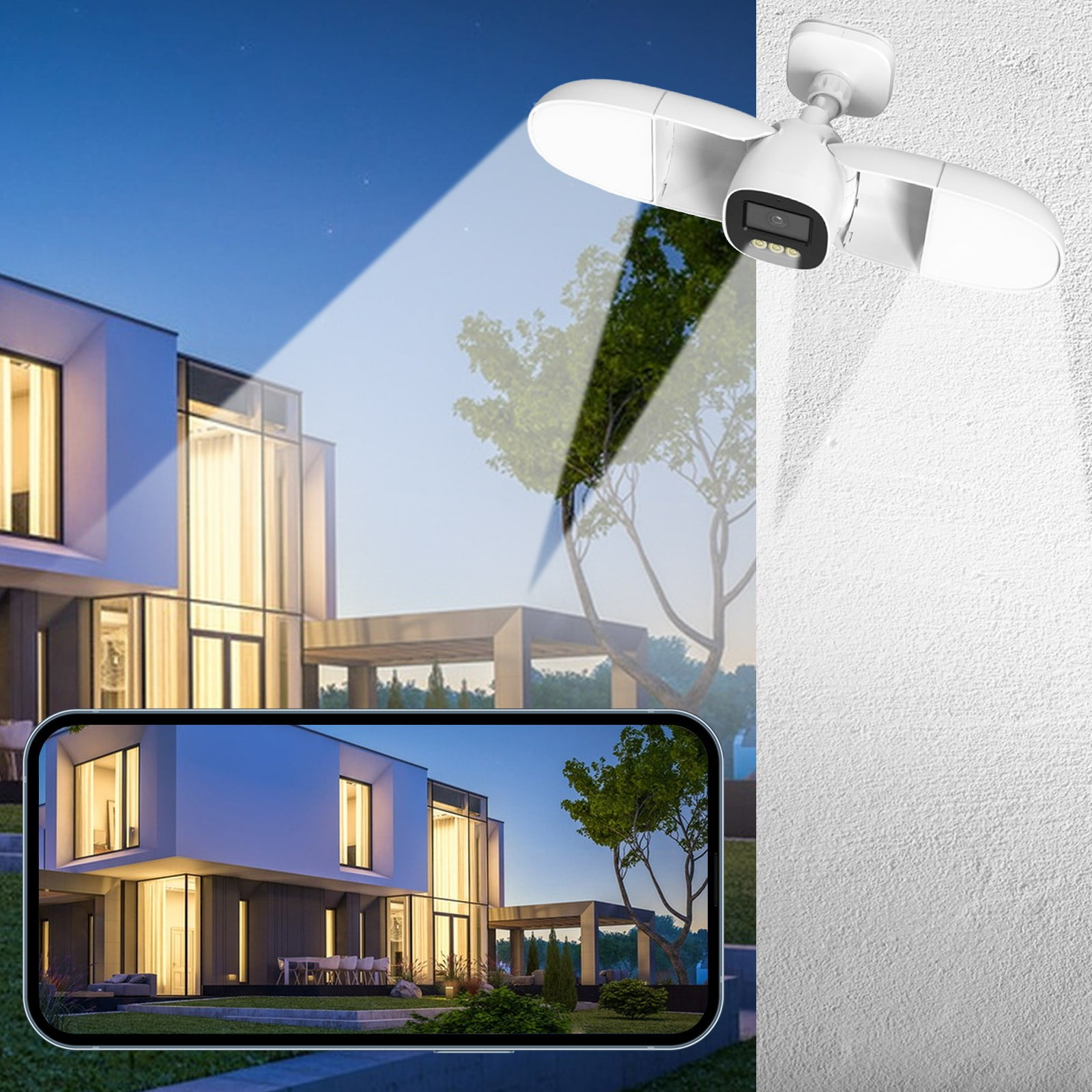 Kchsji High-Definition WiFi Security Camera Full-Color Night Vision ...