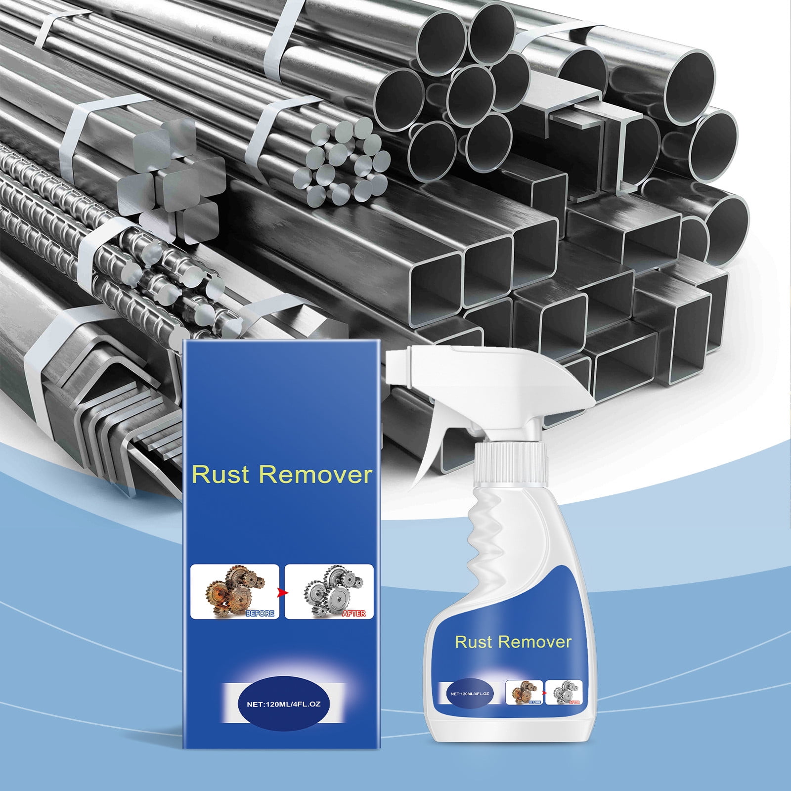 Kchsji Metal Rust Remover 120ml Fast-Acting Penetrating Cleaner Rust ...