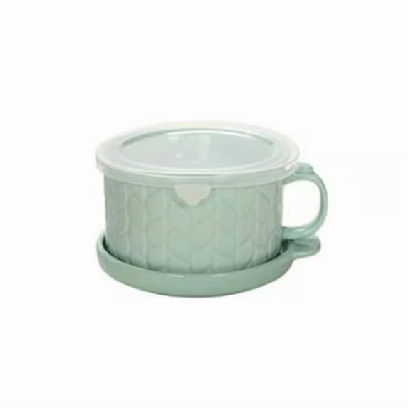 Kchsji Mug Meals w/ Lid Ceramic Soup Stew Chili Cups 25oz Microwave ...