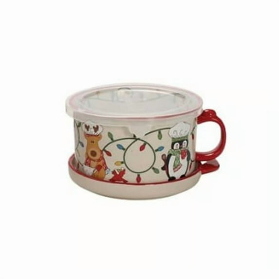 Kchsji Mug Meals w/ Lid Ceramic Soup Stew Chili Cups 25oz Microwave ...