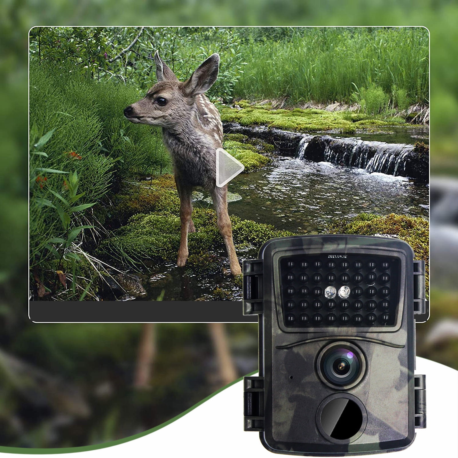 Kchsji Outdoor Trail Camera 1080P Night Vision PIR Motion Detection ...