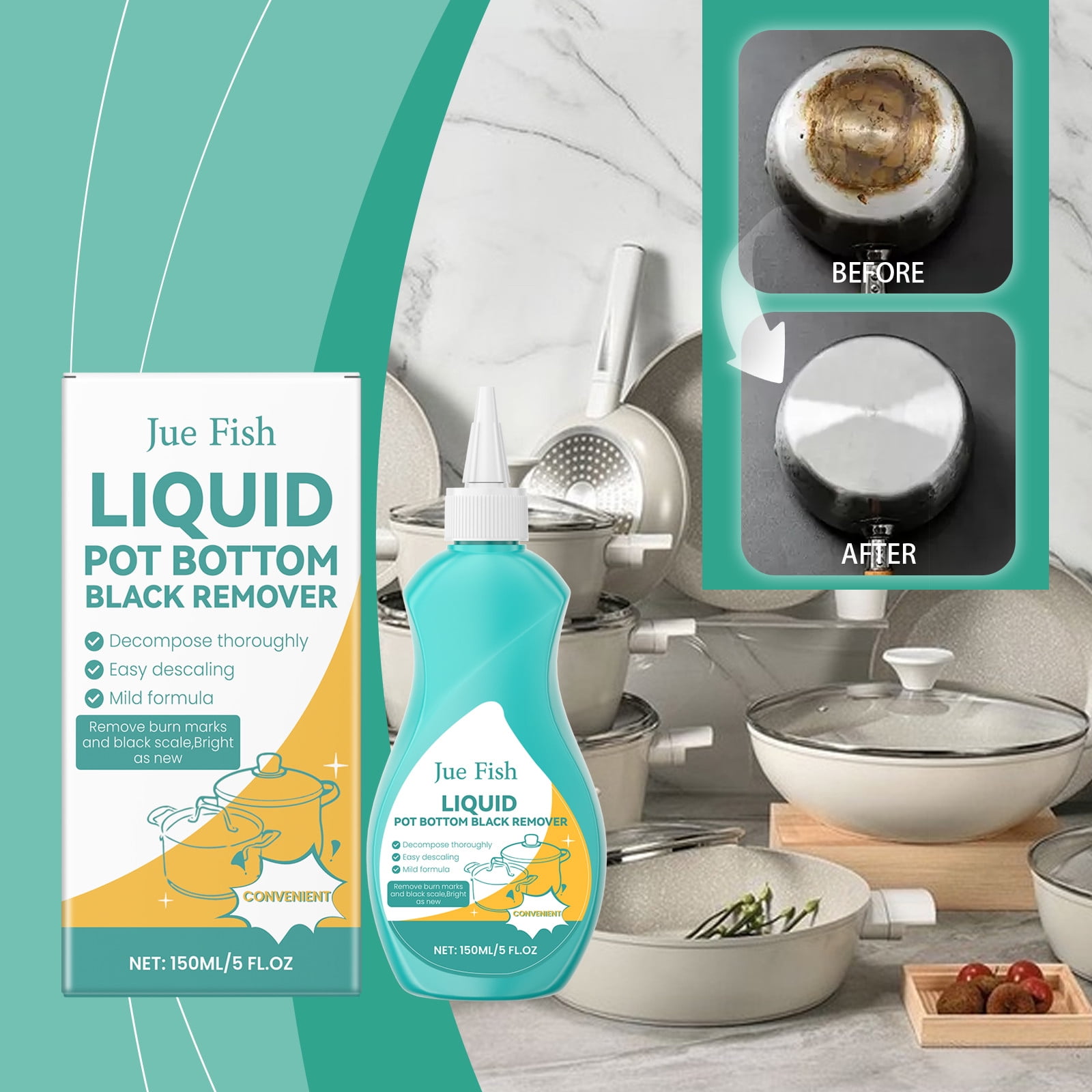 Kchsji Pan Bottom Oil Cleaner 150ml - Strong Grease and Scale Remover ...