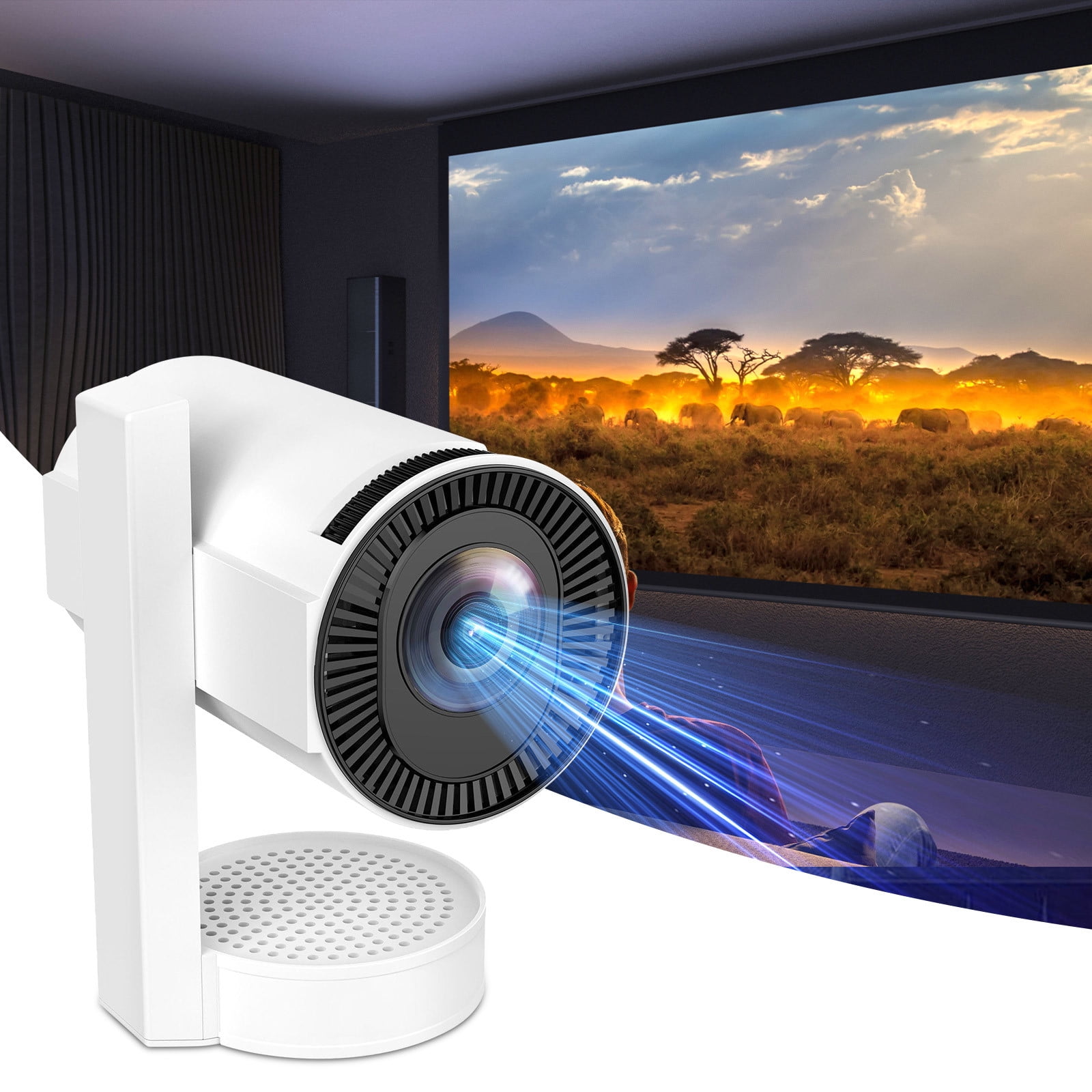 Kchsji Portable Mini Projector - Stunning 4K Resolution, Built-in ...