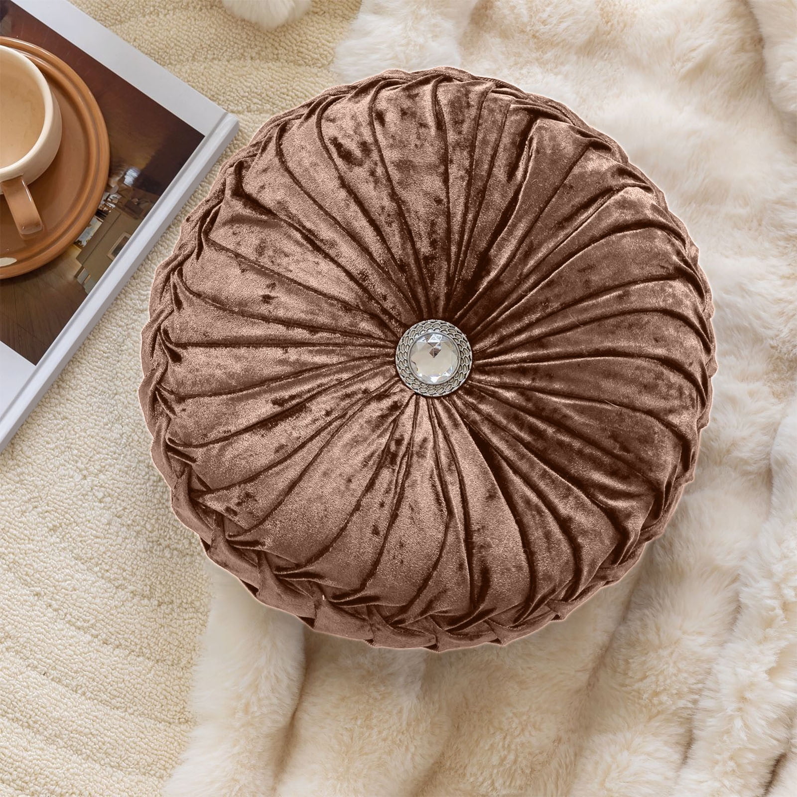 Kchsji Round Futon Foam Chair Cushion - Ice Silk Floor Cushion for ...