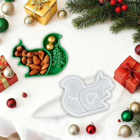 Kchsji Silicone Christmas Molds Flexible Holiday Baking Tray Non-Stick ...