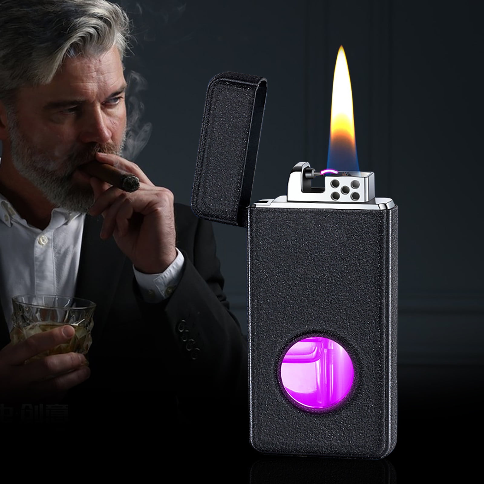 Kchsji Voice-Controlled Ignition Metal Lighter, Transparent Compartment ...
