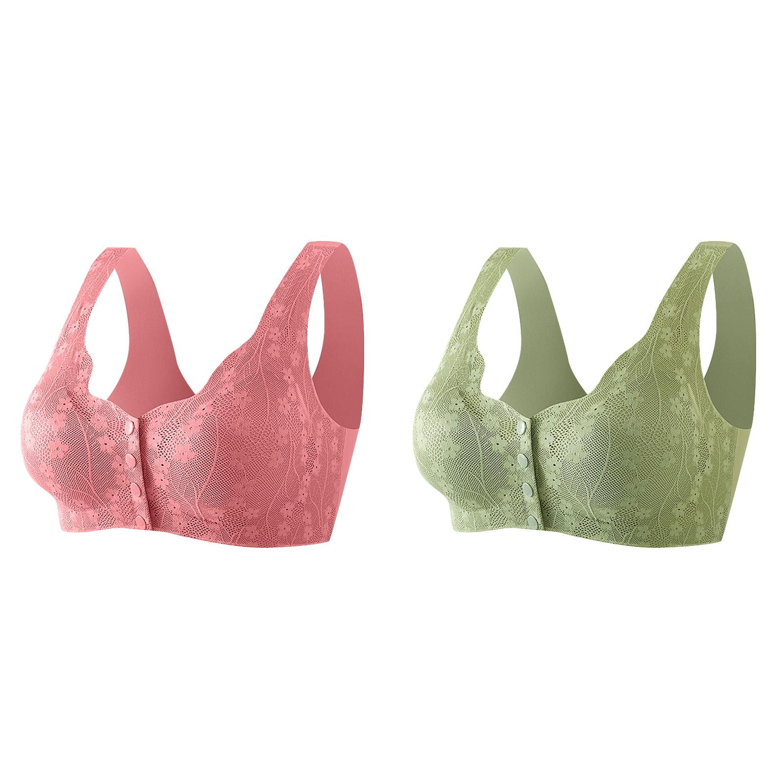 Kcodviy 2 Pcs Bra for Women Comfortable Womens Bra Convenient Front ...