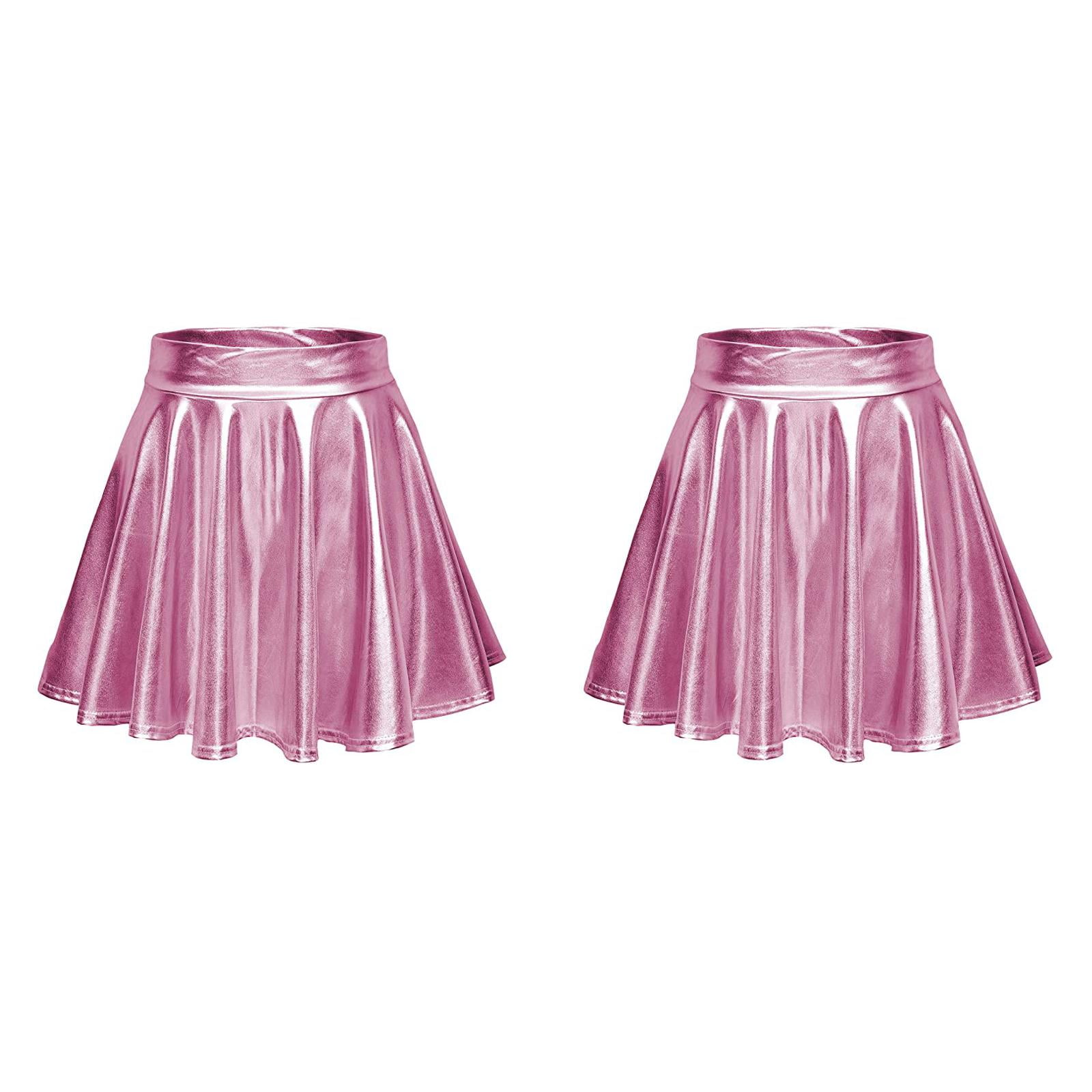 Kcodviy 2 Pcs Flared Casual Pleated Petticoat Skirt A-Line Women's ...