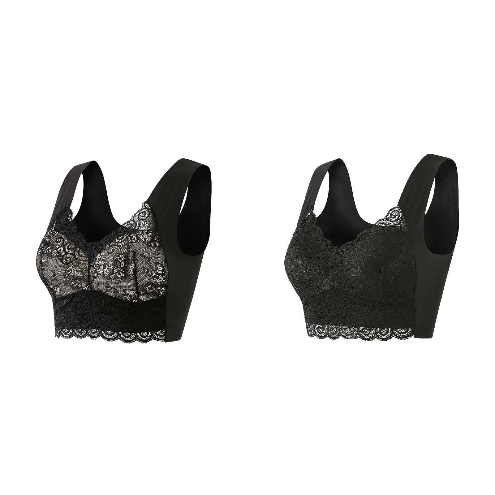 Kcodviy 2 Pcs Lace Bra Plus Size Sports Bra for Women Bra Women ...