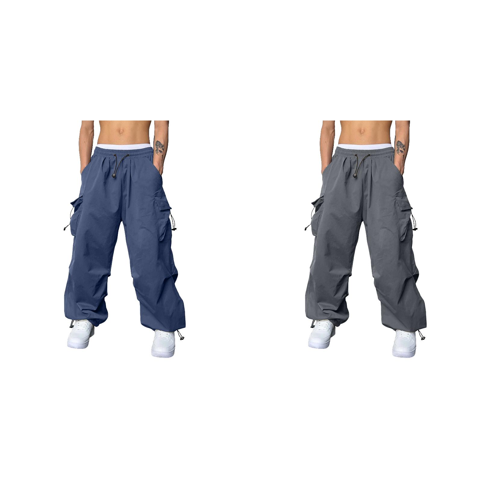 Kcodviy 2 Pcs Mens Casual Waist Color Mens Work Sports Hat Woven Pocket Heavy Cotton Sweatpants ...