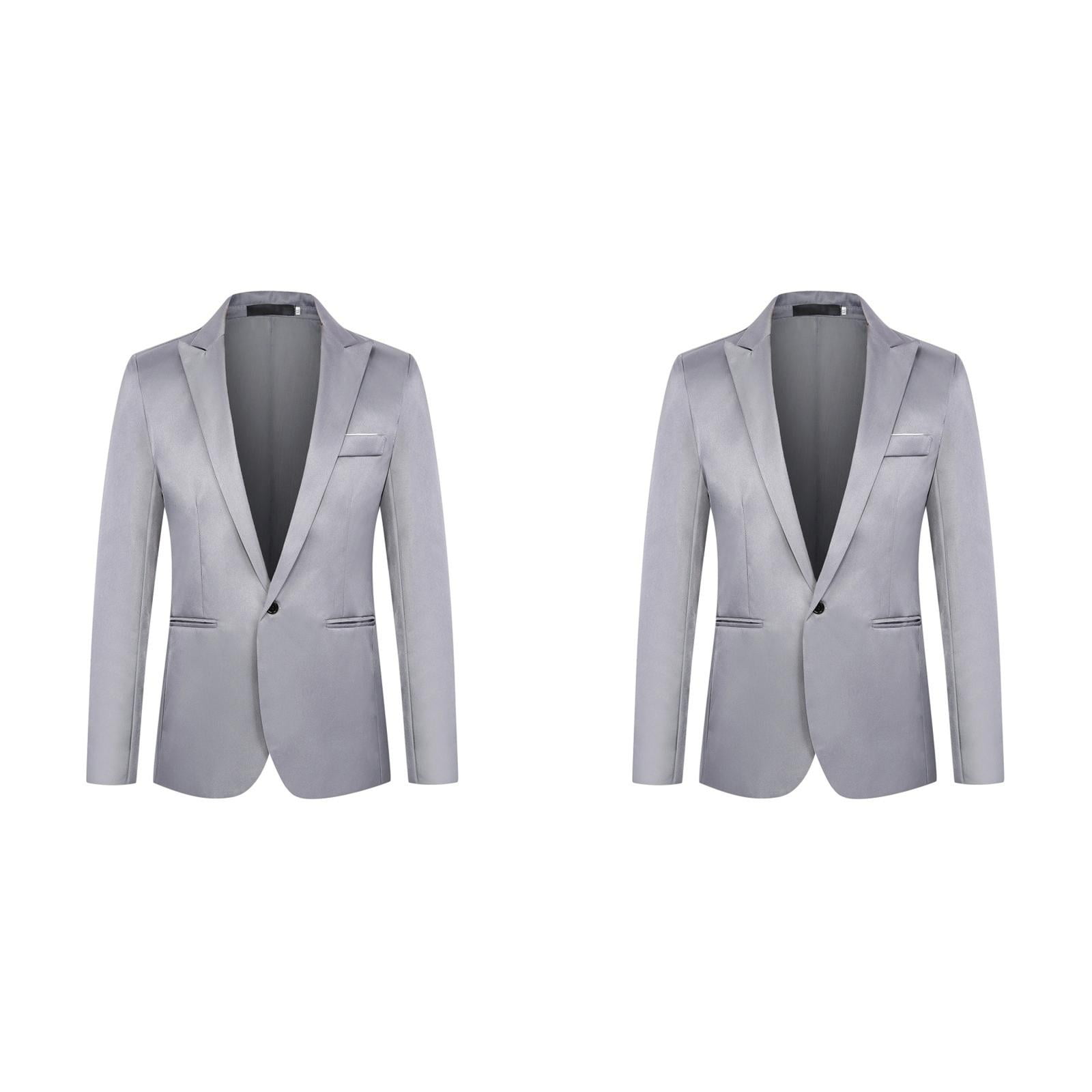 Kcodviy 2 Pcs Mens Suit Slim Fit Mens Suit Big and Tall one Button ...