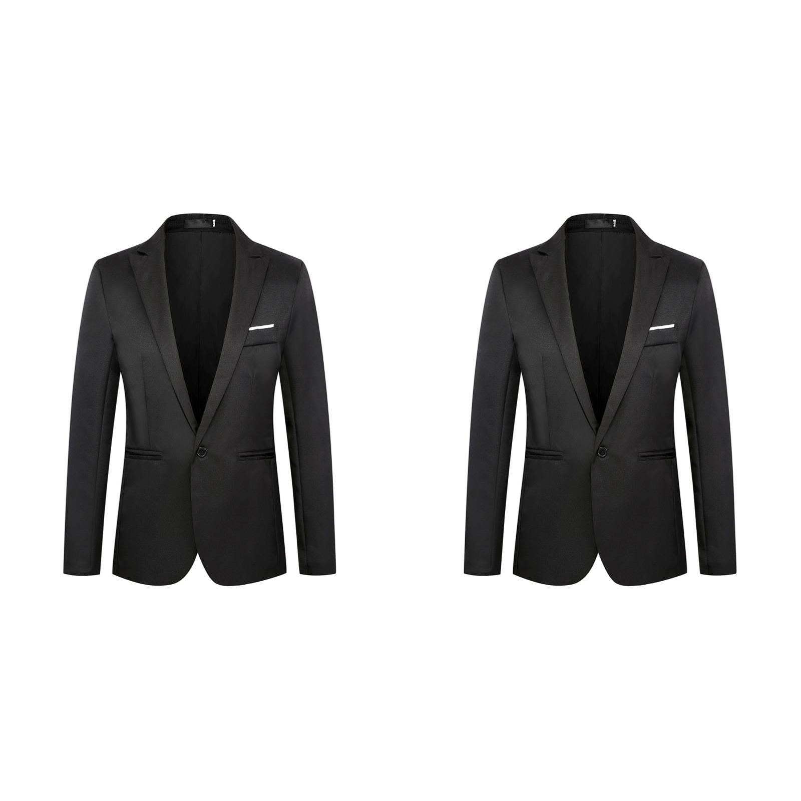 Kcodviy 2 Pcs Mens Suit Slim Fit Jackets Suit for Men one Button Solid ...