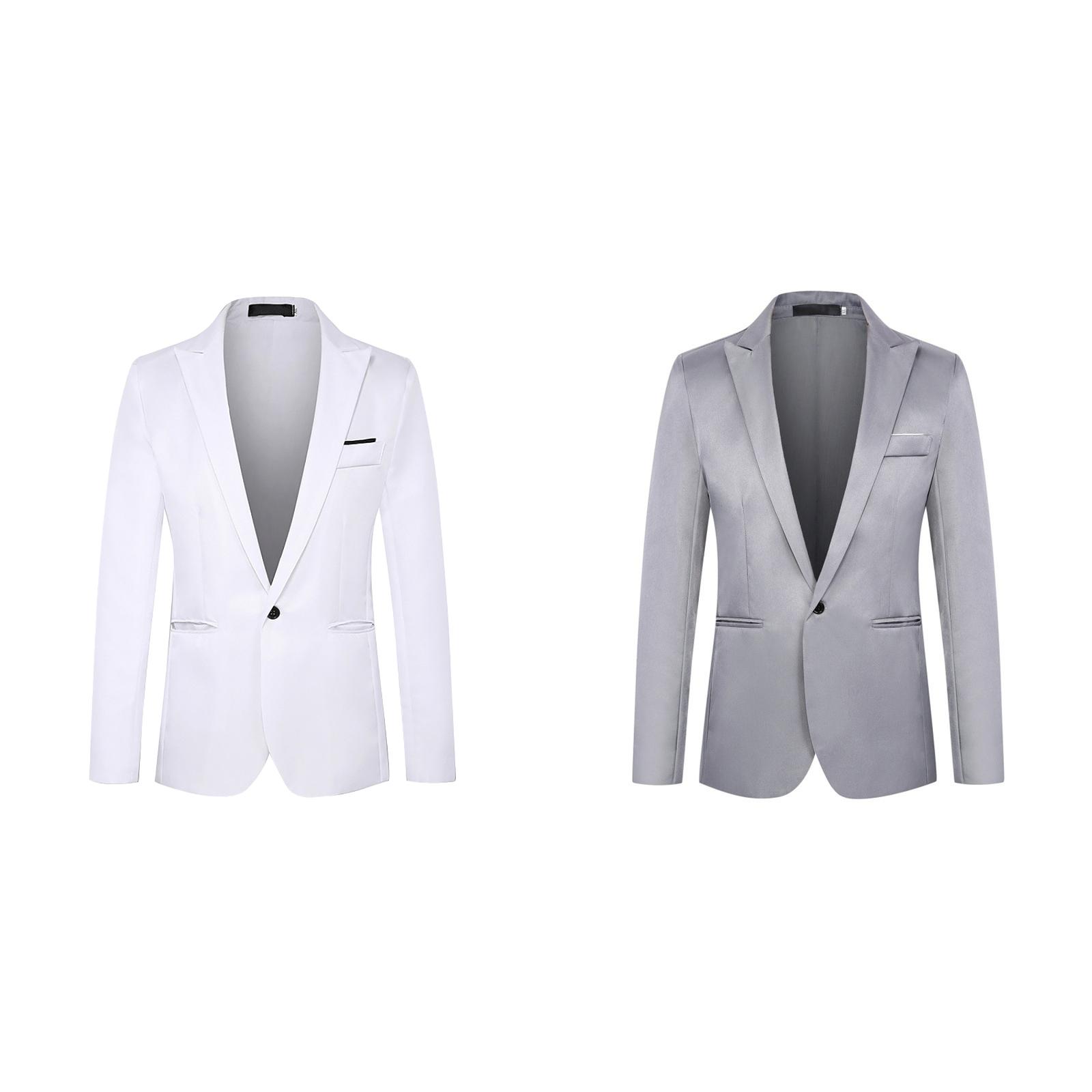Kcodviy 2 Pcs Mens Suit Slim Fit Men Wedding Suits one Button Solid ...