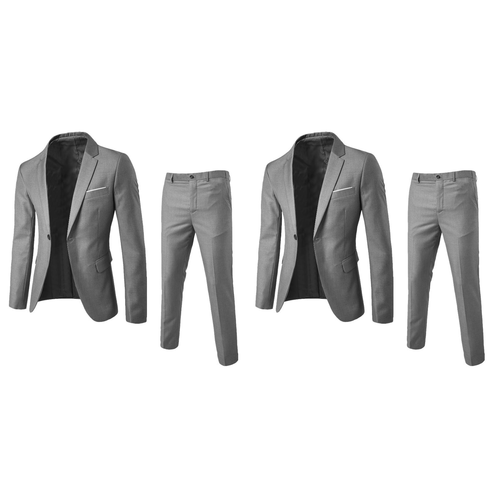 Kcodviy 2 Pcs Pants Slim Party 2 Short Suit Set for Men Piece Men’S ...