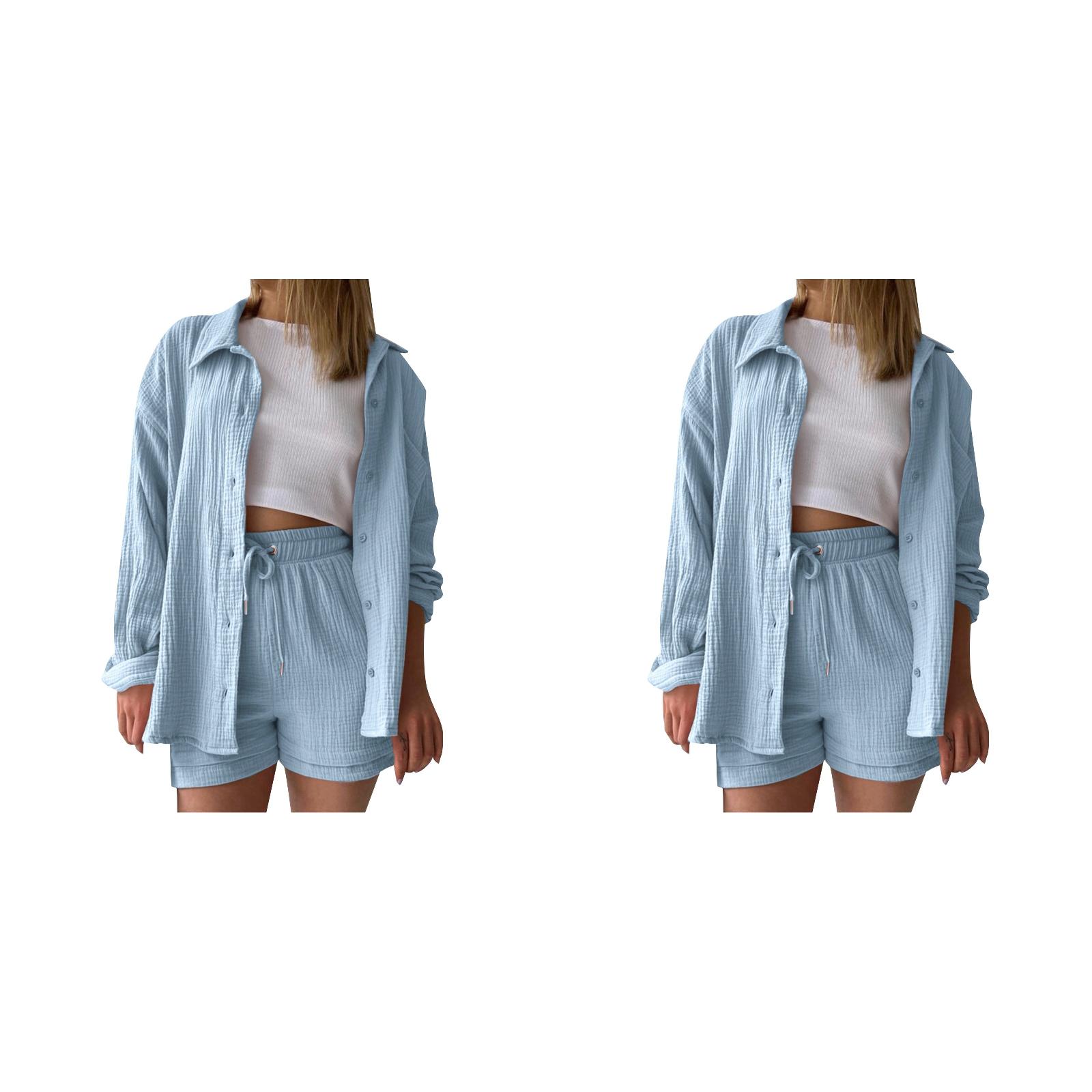 Kcodviy 2 Pcs Set Womens Shorts Womens Swim Trucks Set Long Sleeve ...