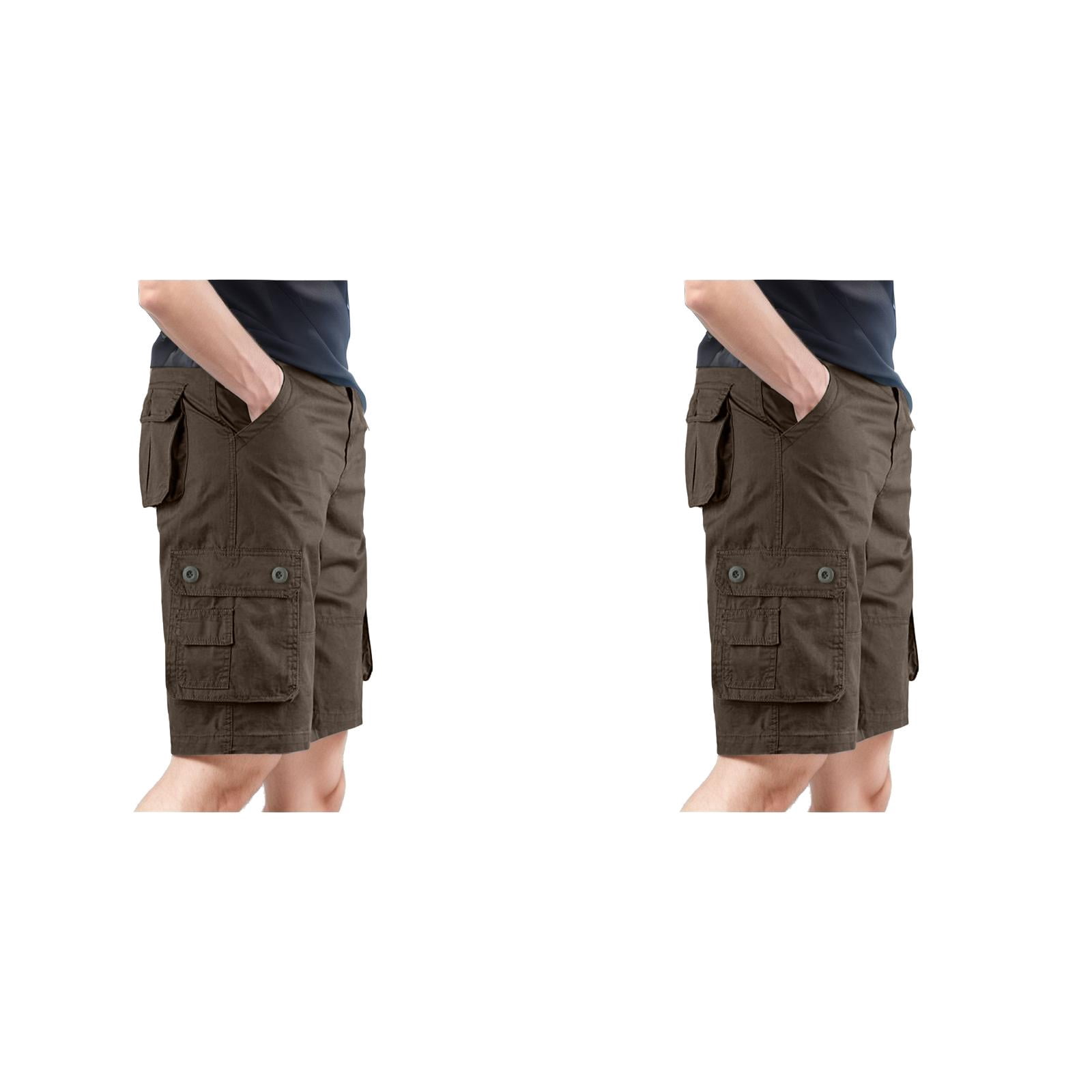 Kcodviy 2 Pcs Solid Men's Color with Work Pants for Men Cargo Pocket ...