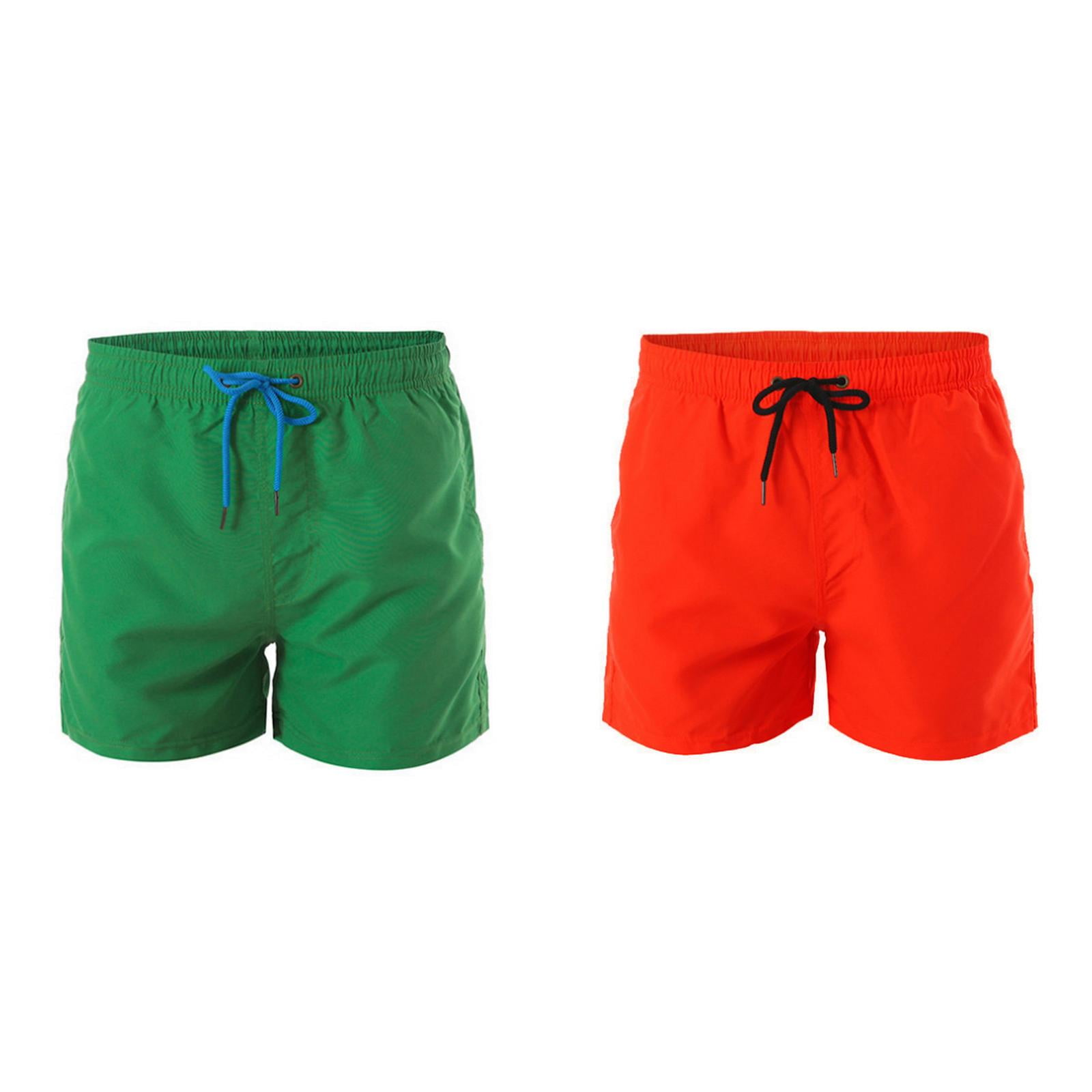 Kcodviy 2 Pcs Sports Net Beach Shorts Mens Swimwear Dry Quick with ...