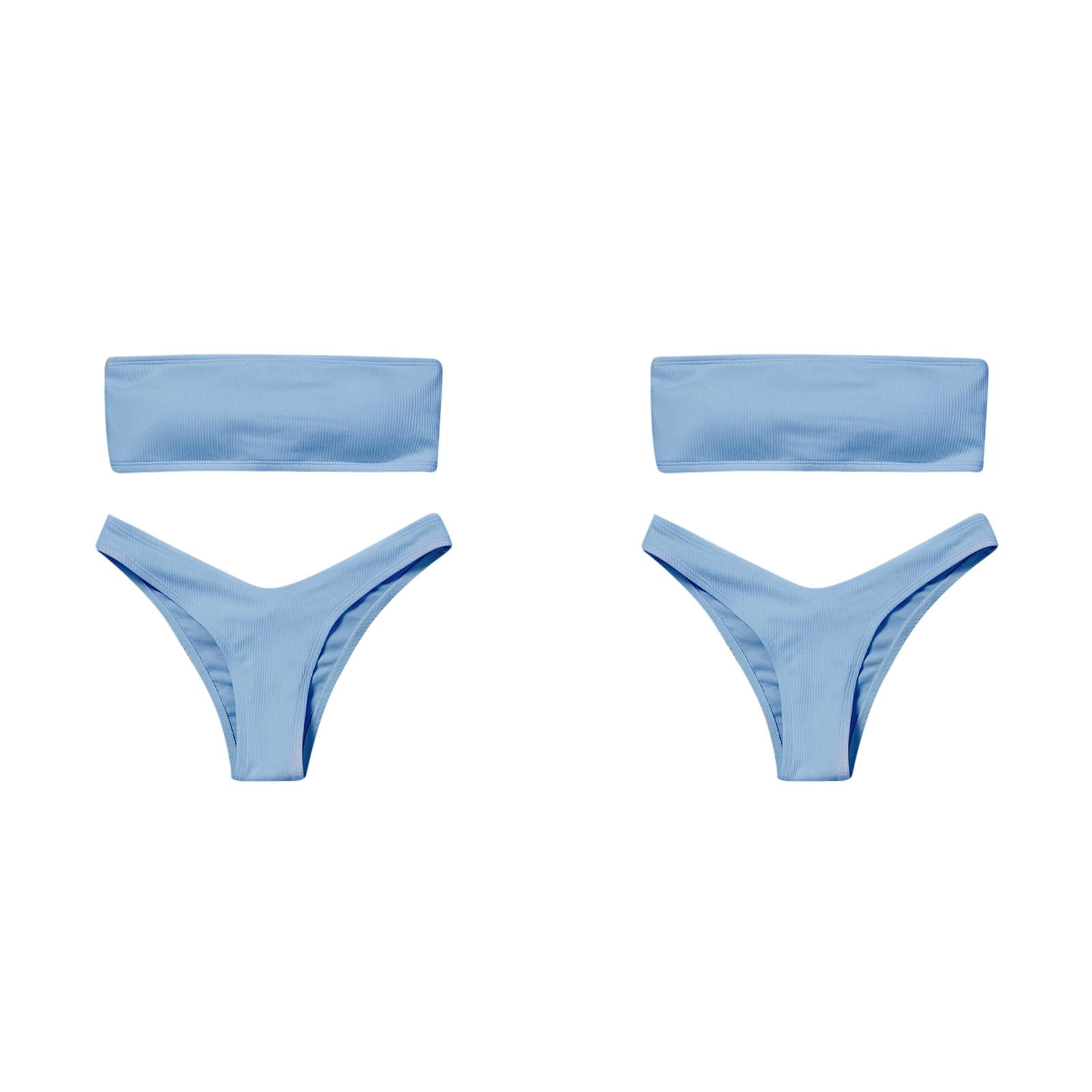 Kcodviy 2 Pcs Swimsuit Waisted Two Bikini Womens Swimsuit Tops Medium ...