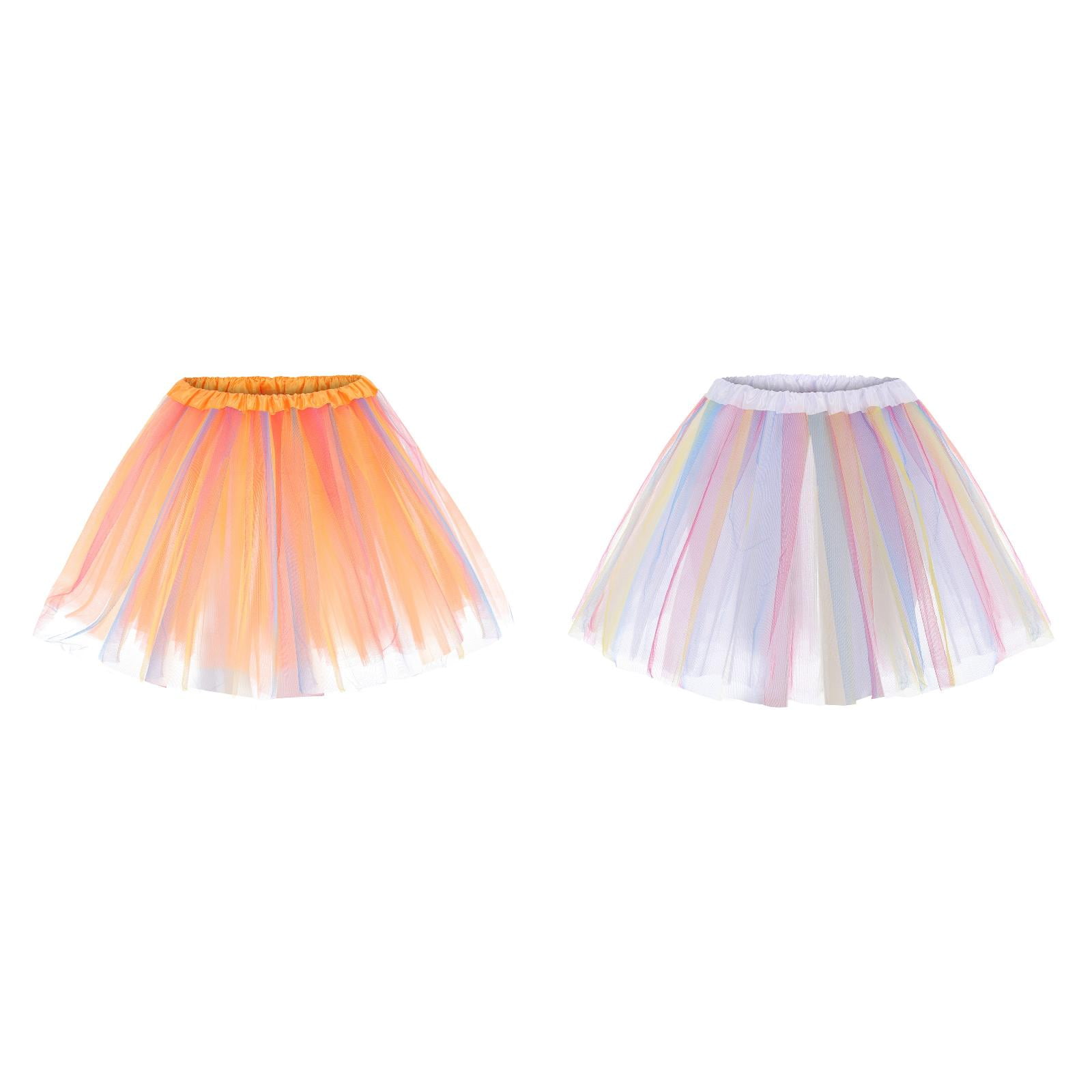 Kcodviy 2 Pcs Women's Candy Color Multicolor Mini Skirts for Women ...