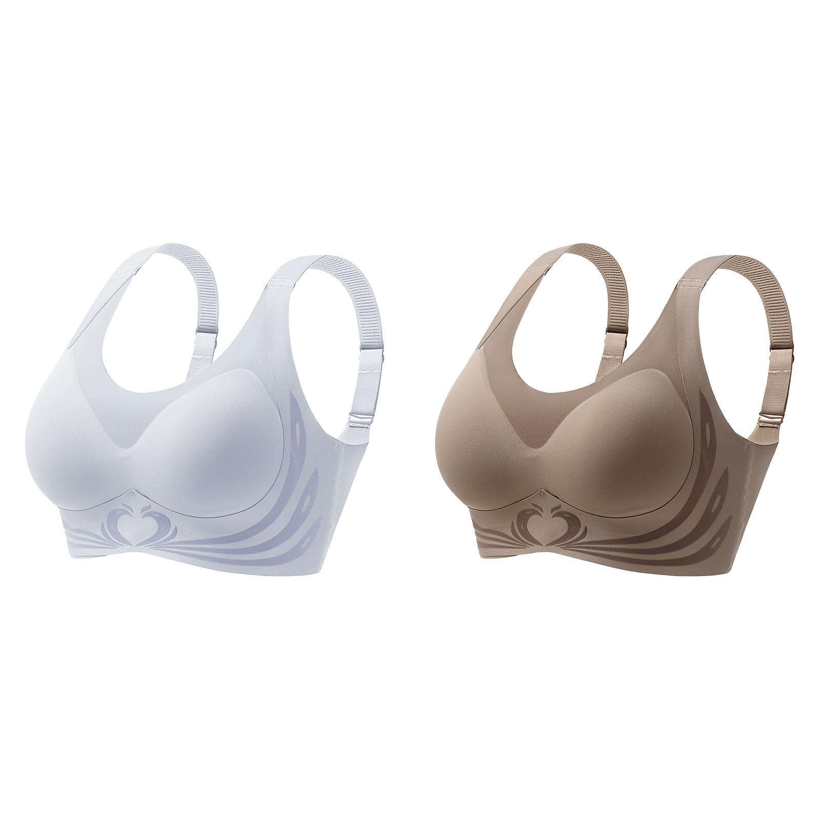 Kcodviy 2 Pcs Women's Front Side Buckle Pack Bras for Women Lace Edge ...