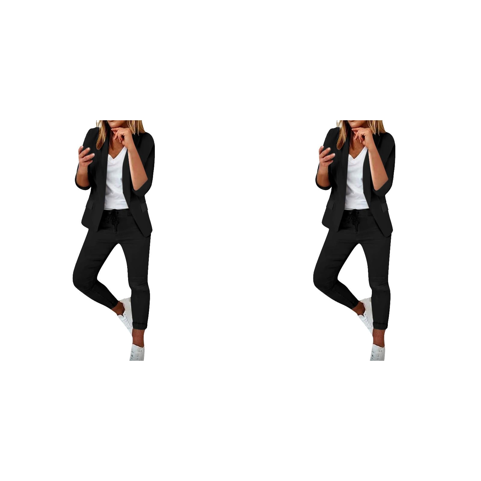 Kcodviy 2 Pcs Women's Trouser Suit Trouser Plus Size Pant Suits for ...