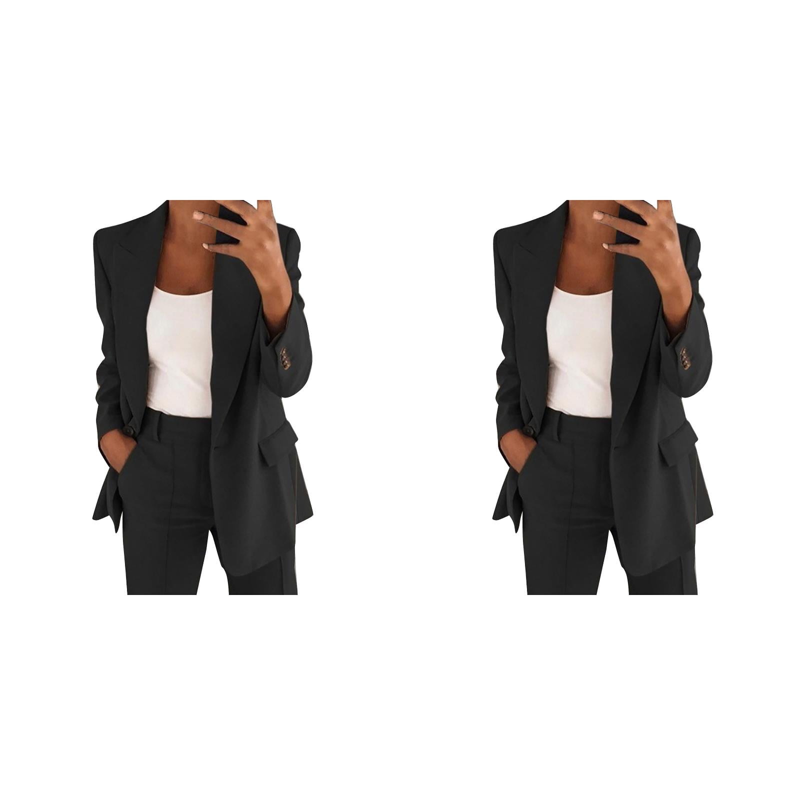 Kcodviy 2 Pcs Women's Two Piece Lapels Suits Set for Women Suit Set ...