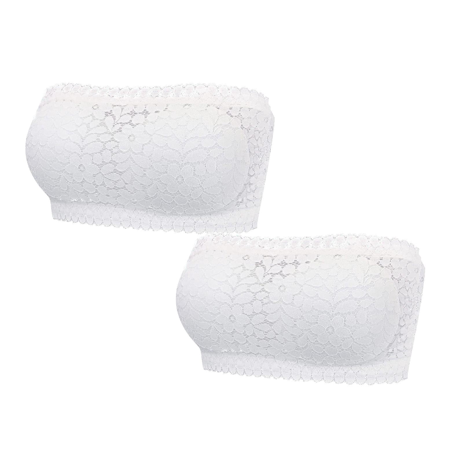 Kcodviy 2Pcs Ladies Seamless Tube Top Cute Cropped Tops Lace Beauty ...