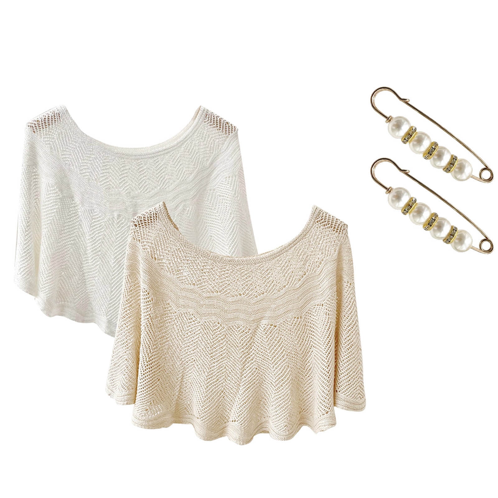 Kcodviy 2Pcs For Women Casual Open Knit Top Lace Summer Lightweight ...