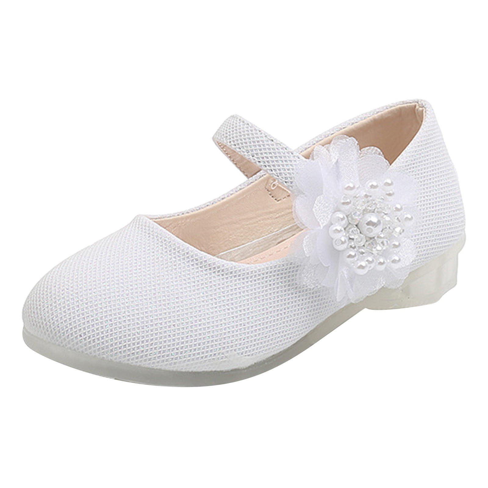 Kcodviy Children Leather Single Shoes Young Girls Shoes Size 1 Pearl ...