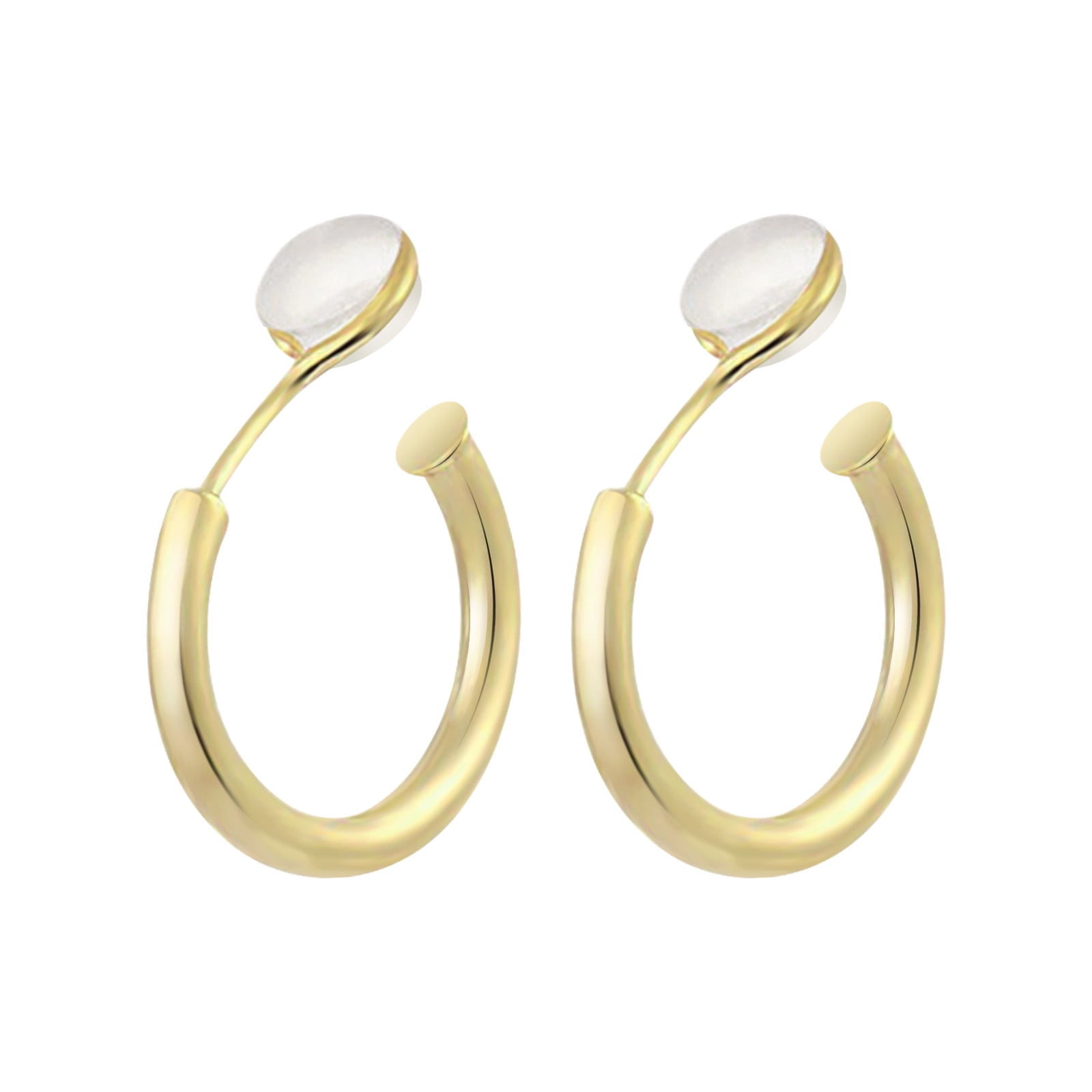 Kcodviy Clip On Earrings For Women Gold Plated Non Pierced Hoop Clip On Hoops For Non Pierced Ears Gold And Clip On Stud Earrings 80S Earrings Bulk Earrings Dark Earrings Big Earrings