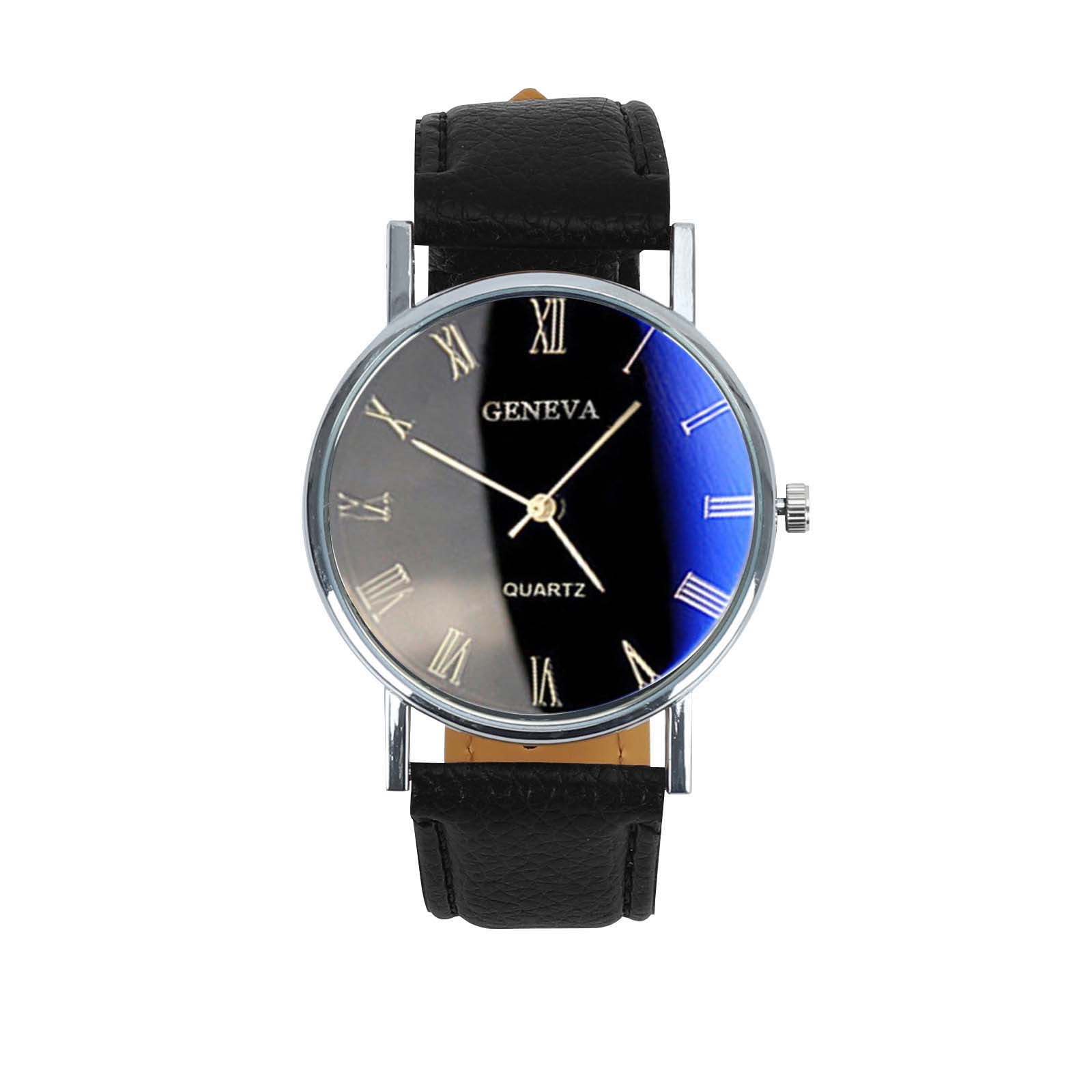 Kcodviy GENEVAS Watch Men's Roman Fashion 110 Belt Men's Watch Watches ...