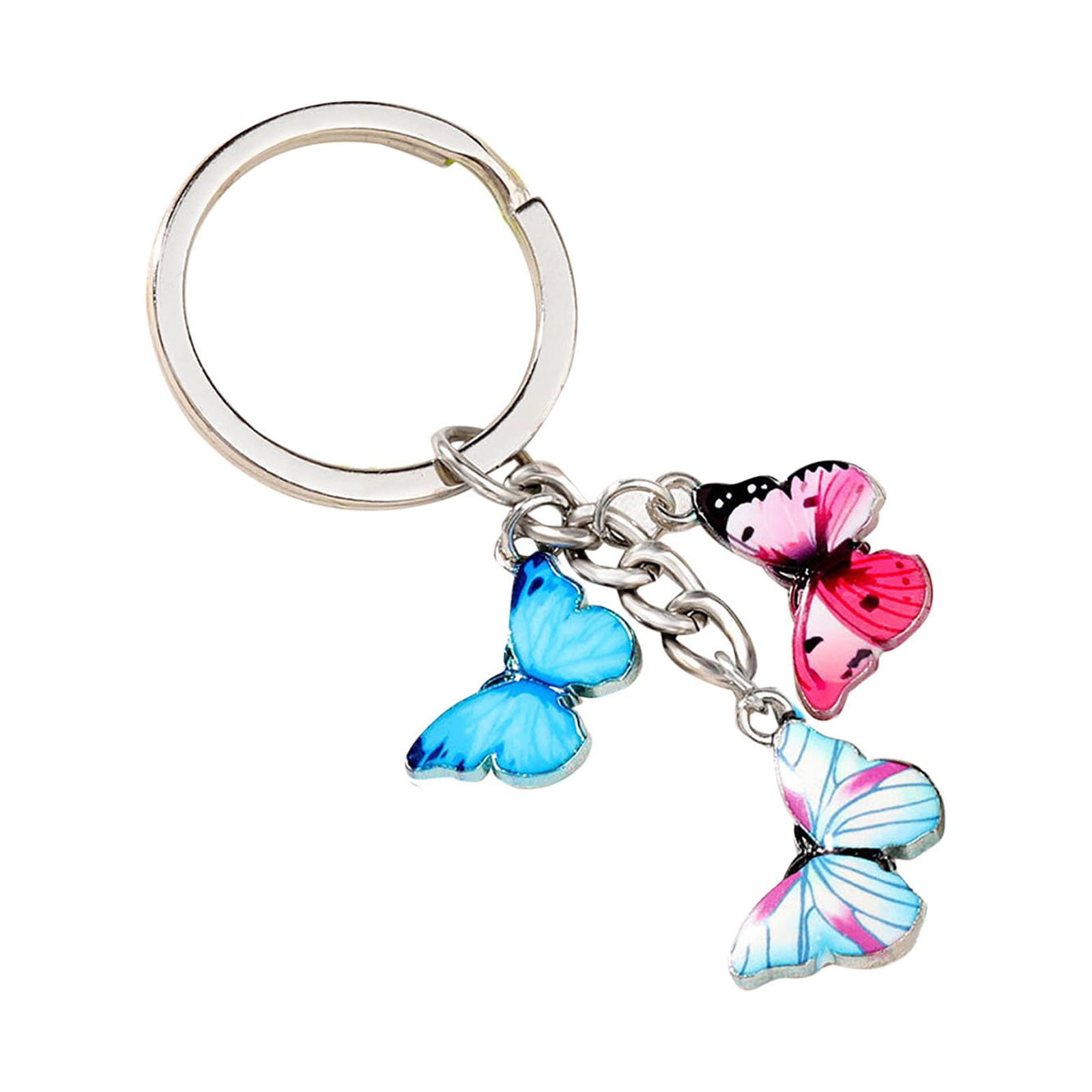 Keychain Color Dripping Butterfly Thin Key Ring Pendant Keychain ...
