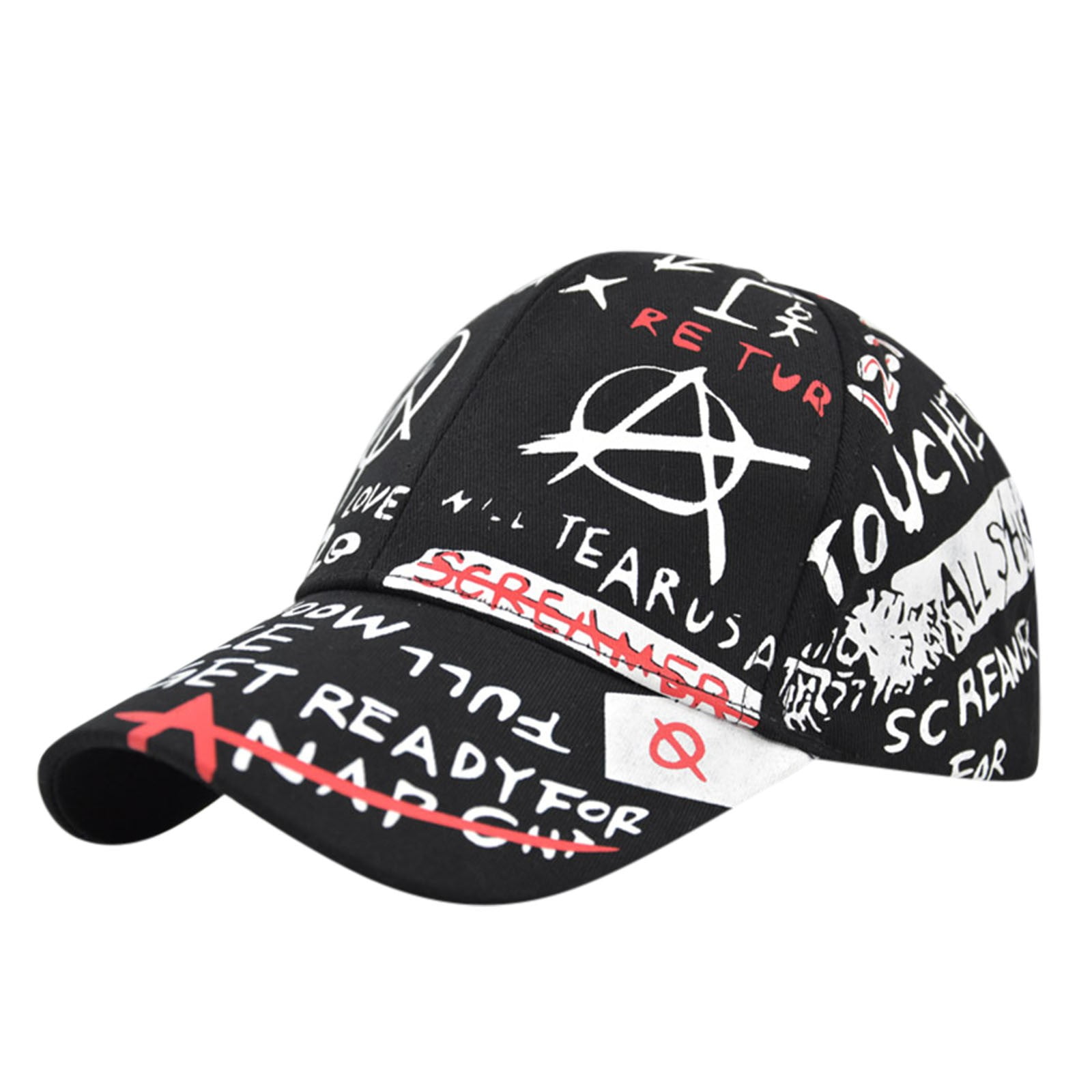 Kcodviy Men And Women Casual Regular Youth Retro Graffiti Letters Peace ...