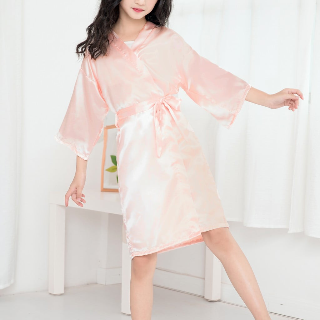 Kcodviy Satin Robes Silk Sleepwear Cat And Girls Clothes Winter Kimono ...