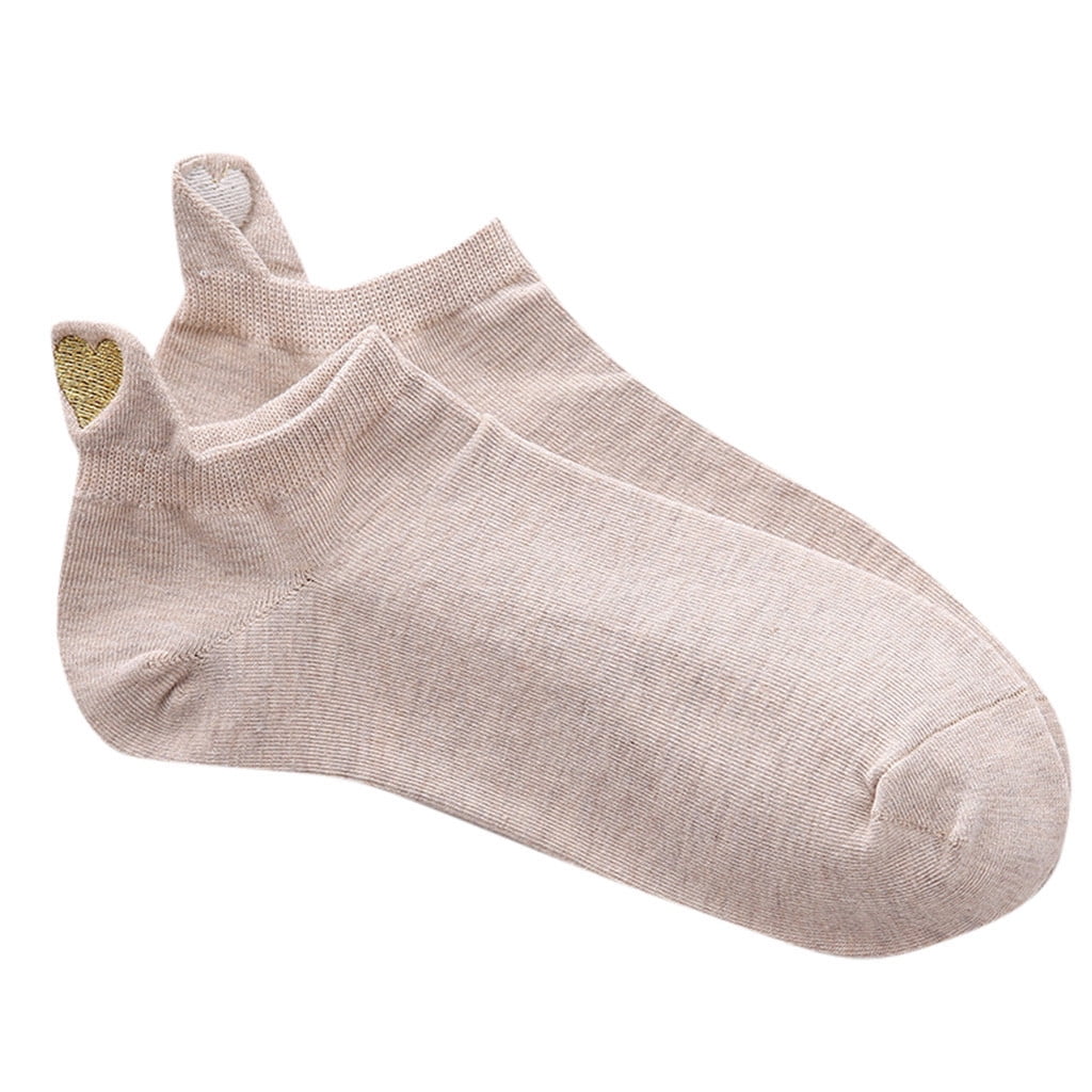 Kcodviy Short Women Heart Sport Cotton Sock Casual Irregular Fashion ...