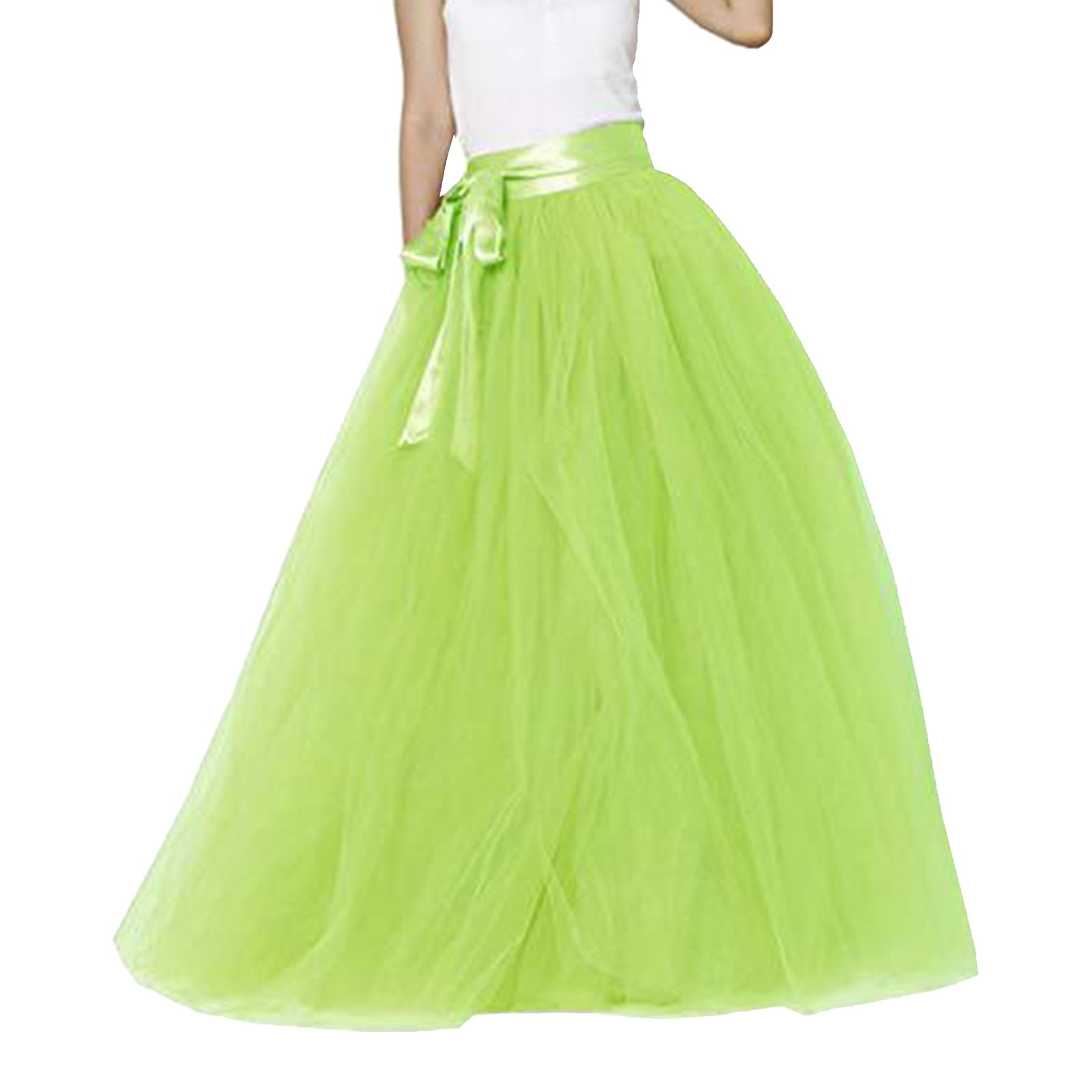 Kcodviy Solid Color Satin Pleated Skirt Plus Size Versatile Skirt Split